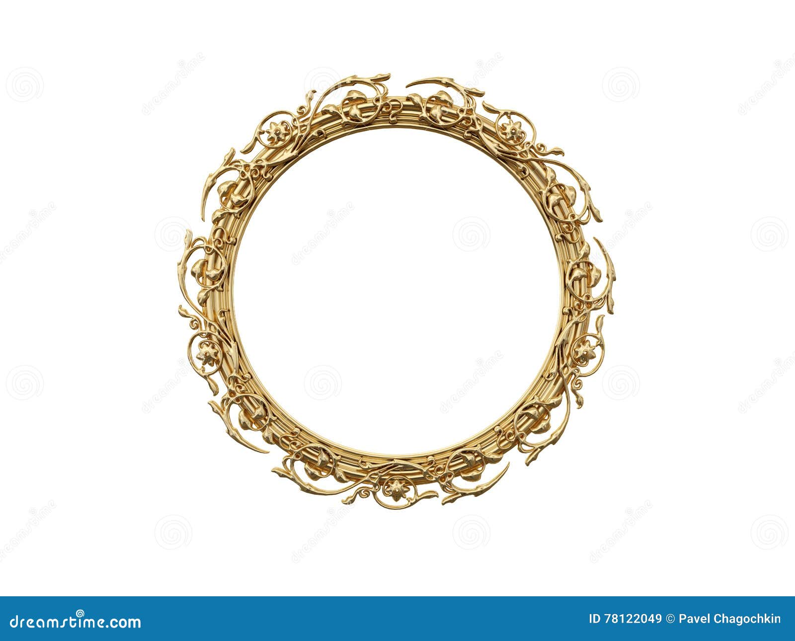 Golden Vintage Frame, Mirror. Design Retro Element. Physical Realistic ...