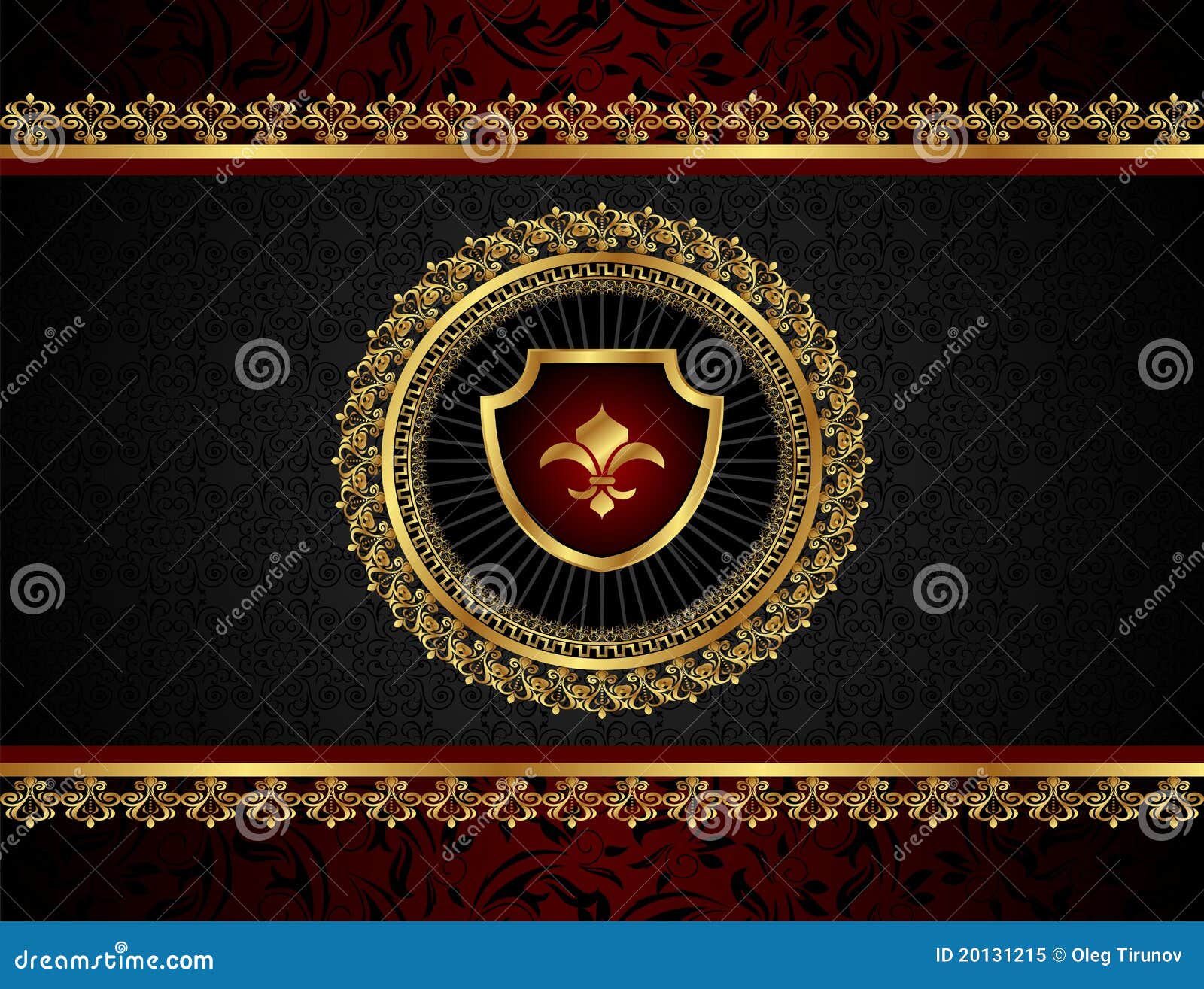Golden Vintage Frame with Shield Stock Vector - Illustration of modern ...