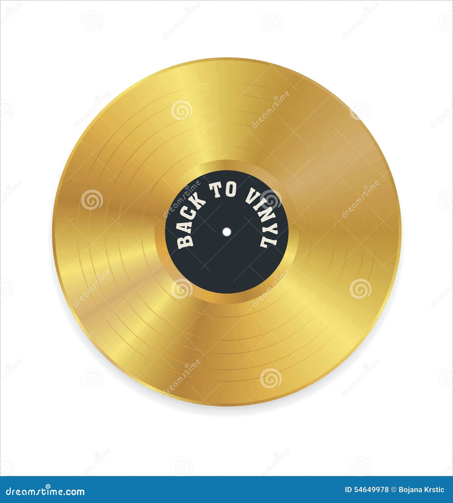 Golden vinyl record stock illustration. Illustration of electronic ...