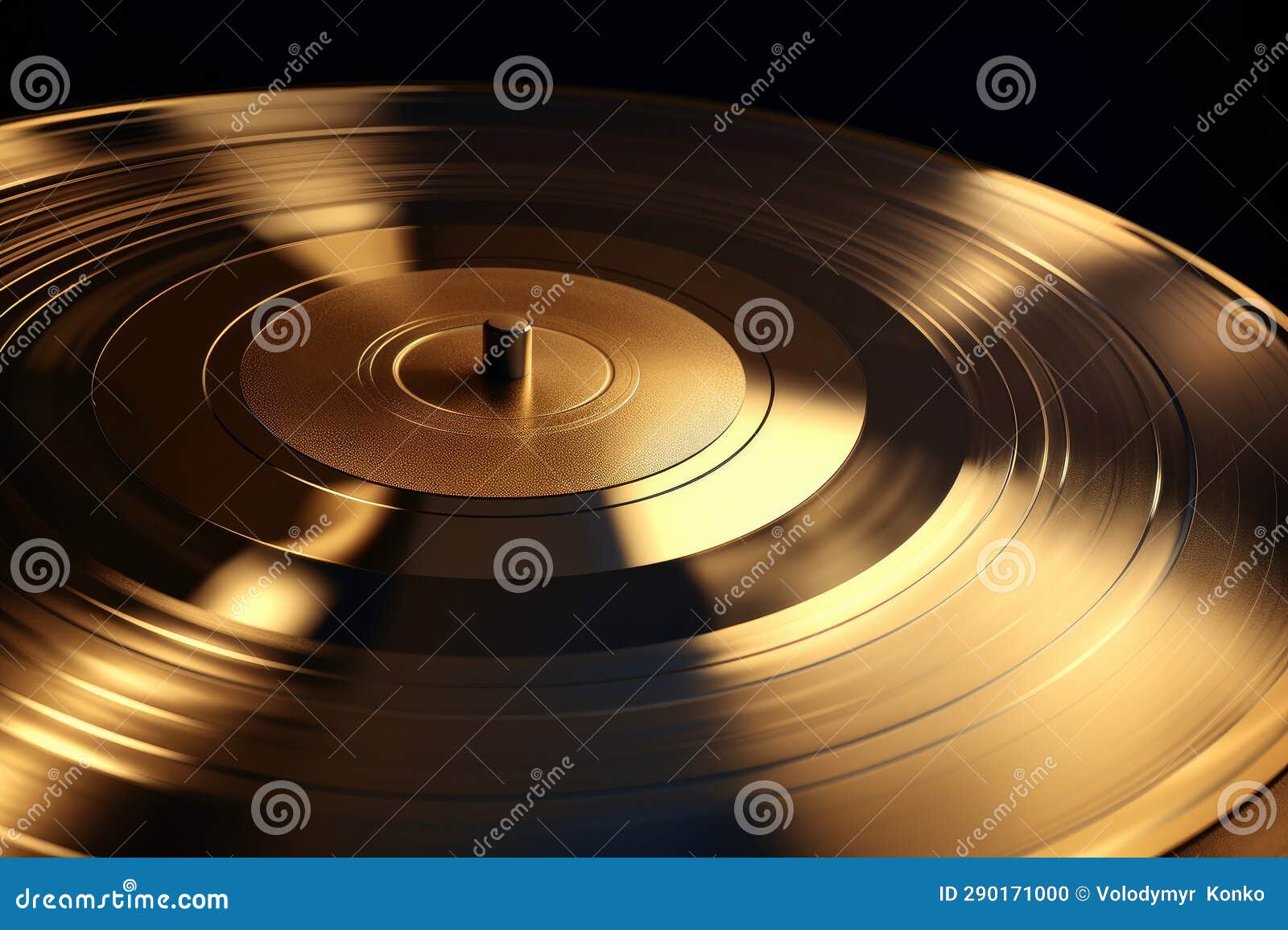 Golden Vinyl Record. Illustrative Generative AI. Generative Ai Stock ...