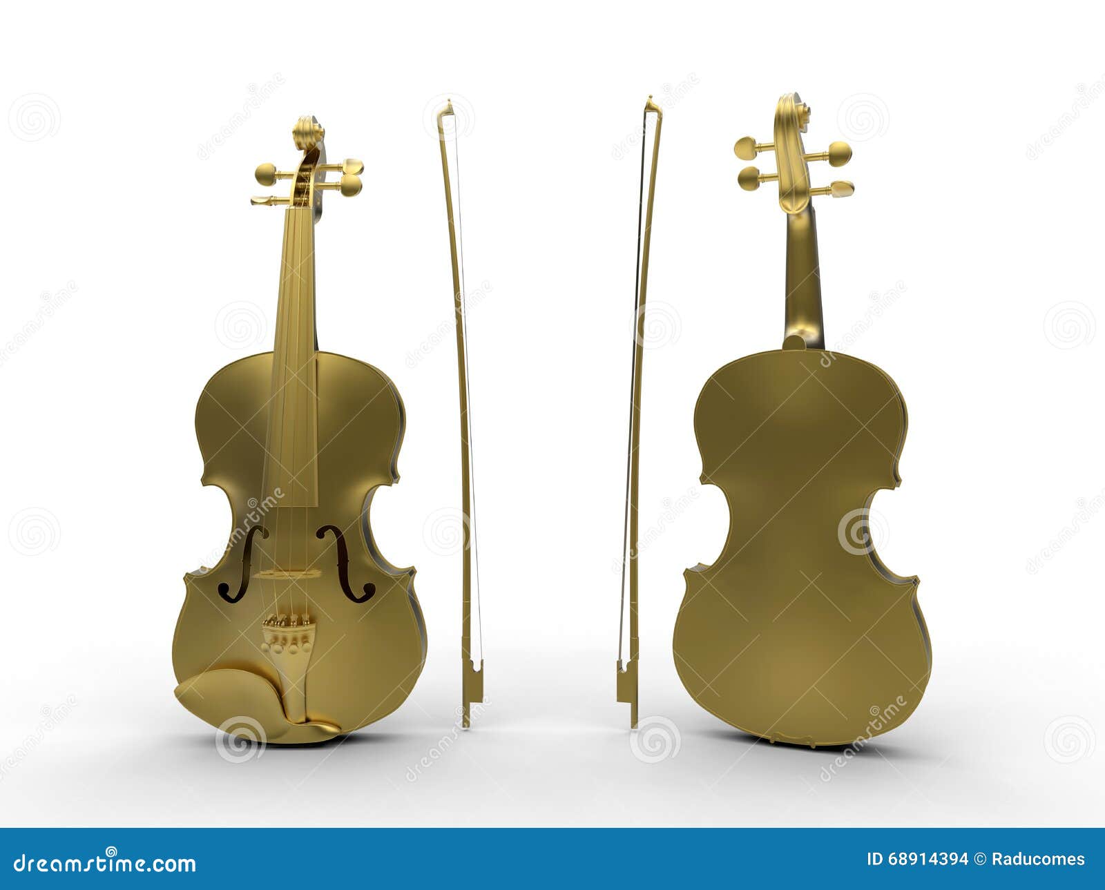 Violin Front View Isolated On White Vector Illustration | CartoonDealer ...