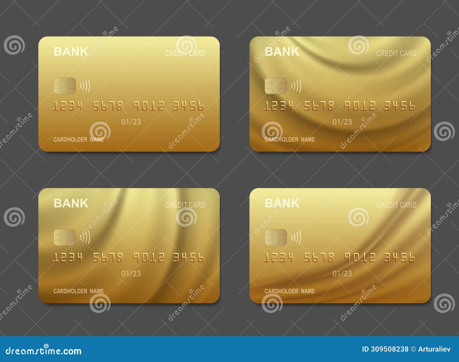 Golden VIP Card Mockup Isolated,vector Set Stock Vector - Illustration ...