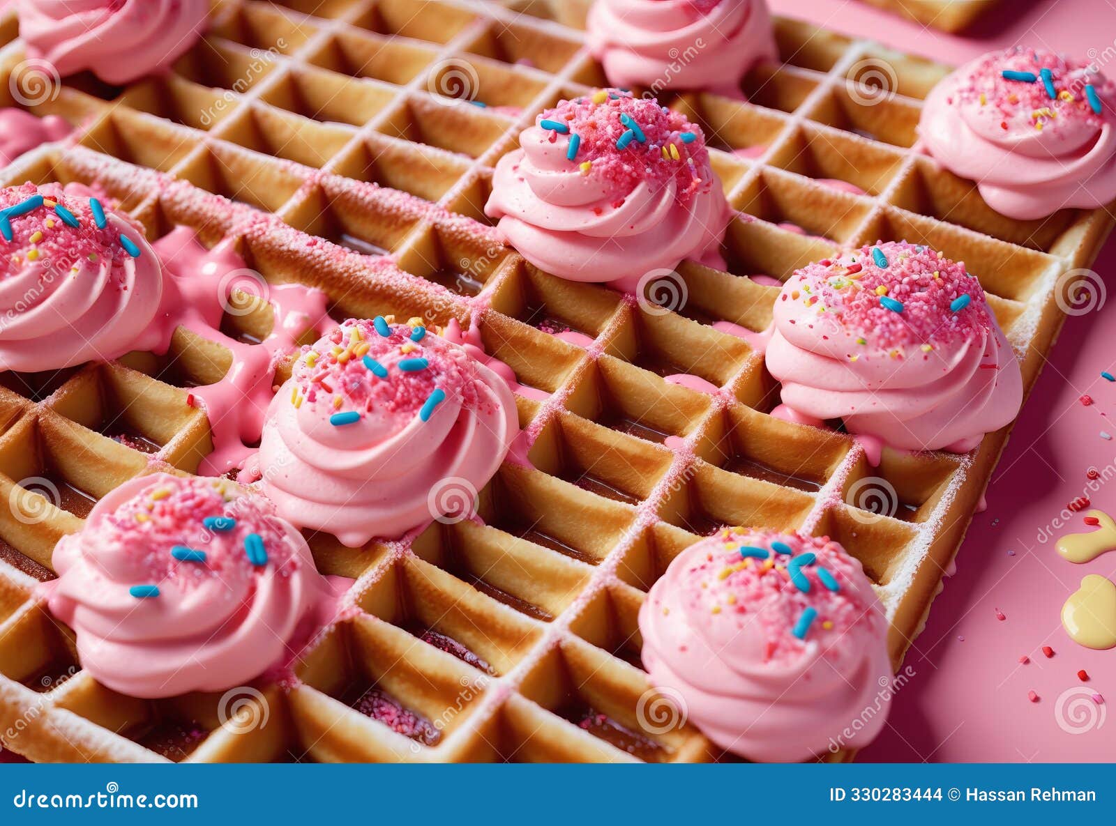 Waffle Texture Wafer Pattern Biscuit Background Square Crispy Vector
