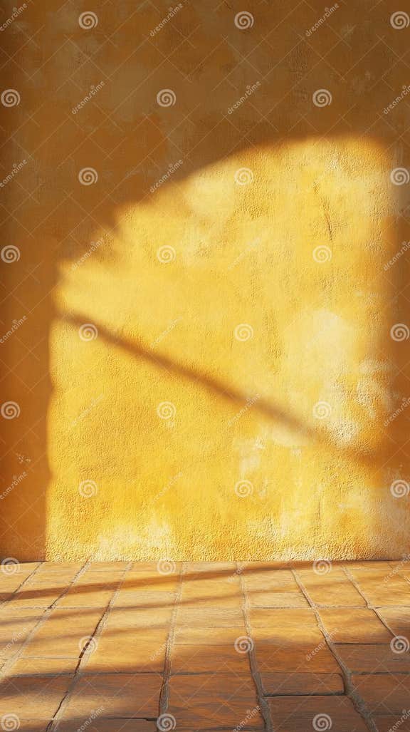 Golden Wall with Shadowy Patterns Stock Photo - Image of contrast ...