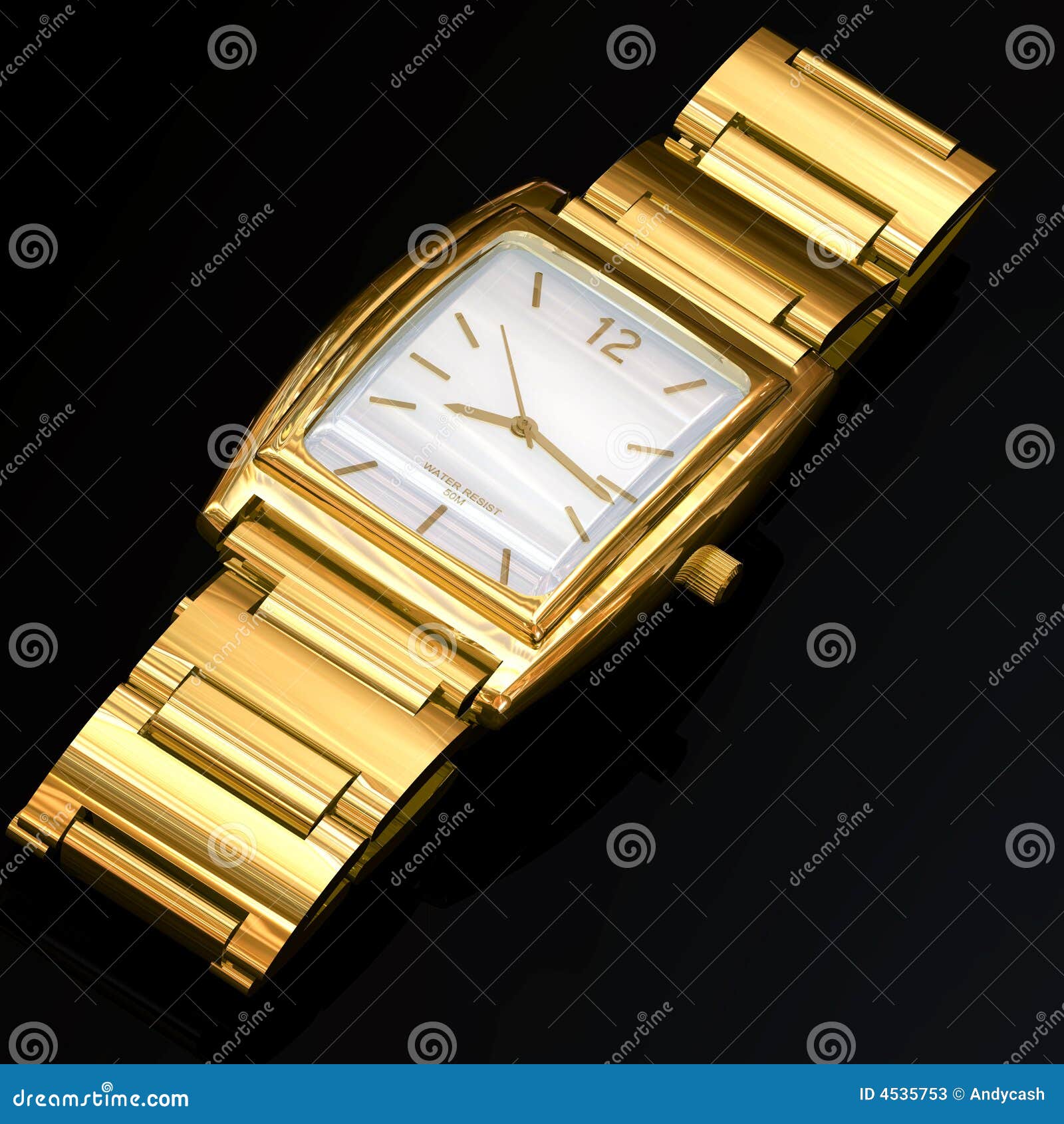 Golden watch stock illustration. Illustration of business - 4535753