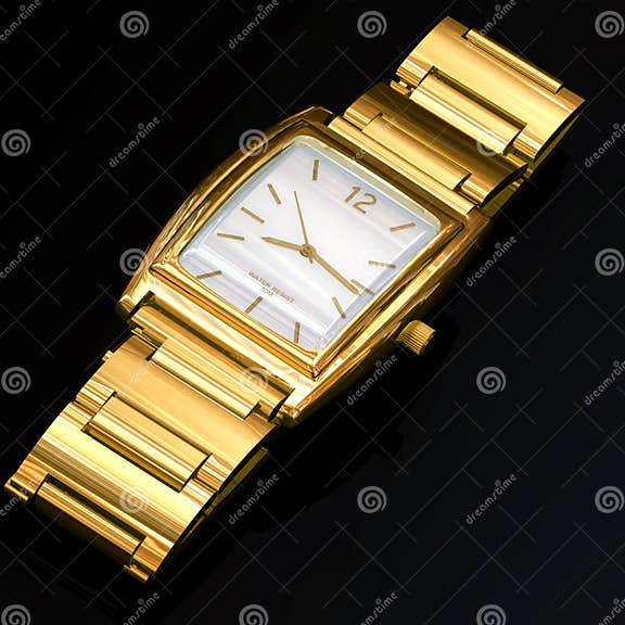 Golden watch stock illustration. Illustration of business - 4535753