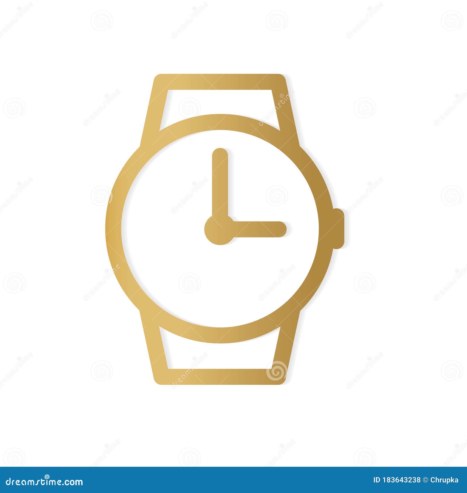 Golden watch icon stock vector. Illustration of business - 183643238