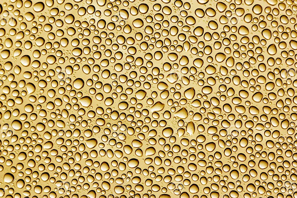 Golden water droplets stock photo. Image of bubble, glass - 75091896
