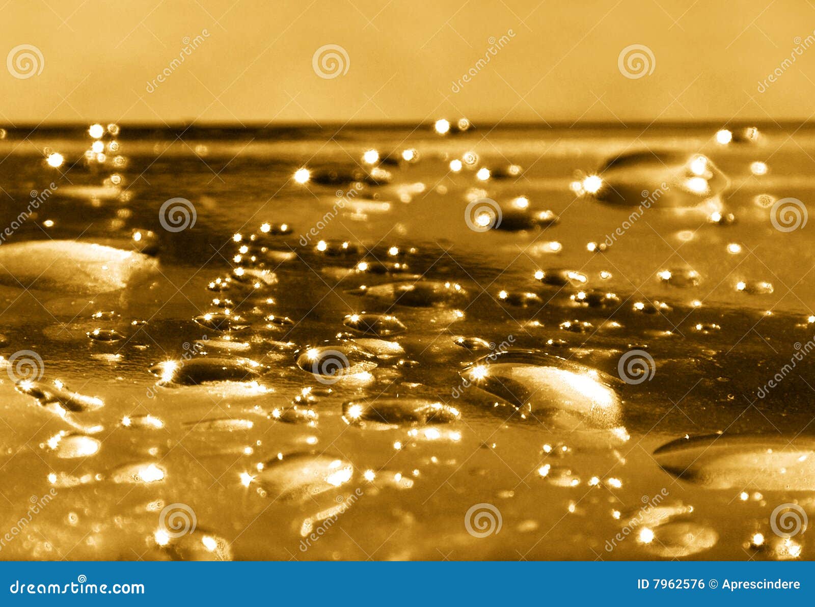 Golden water drops stock photo. Image of cook, background - 7962576