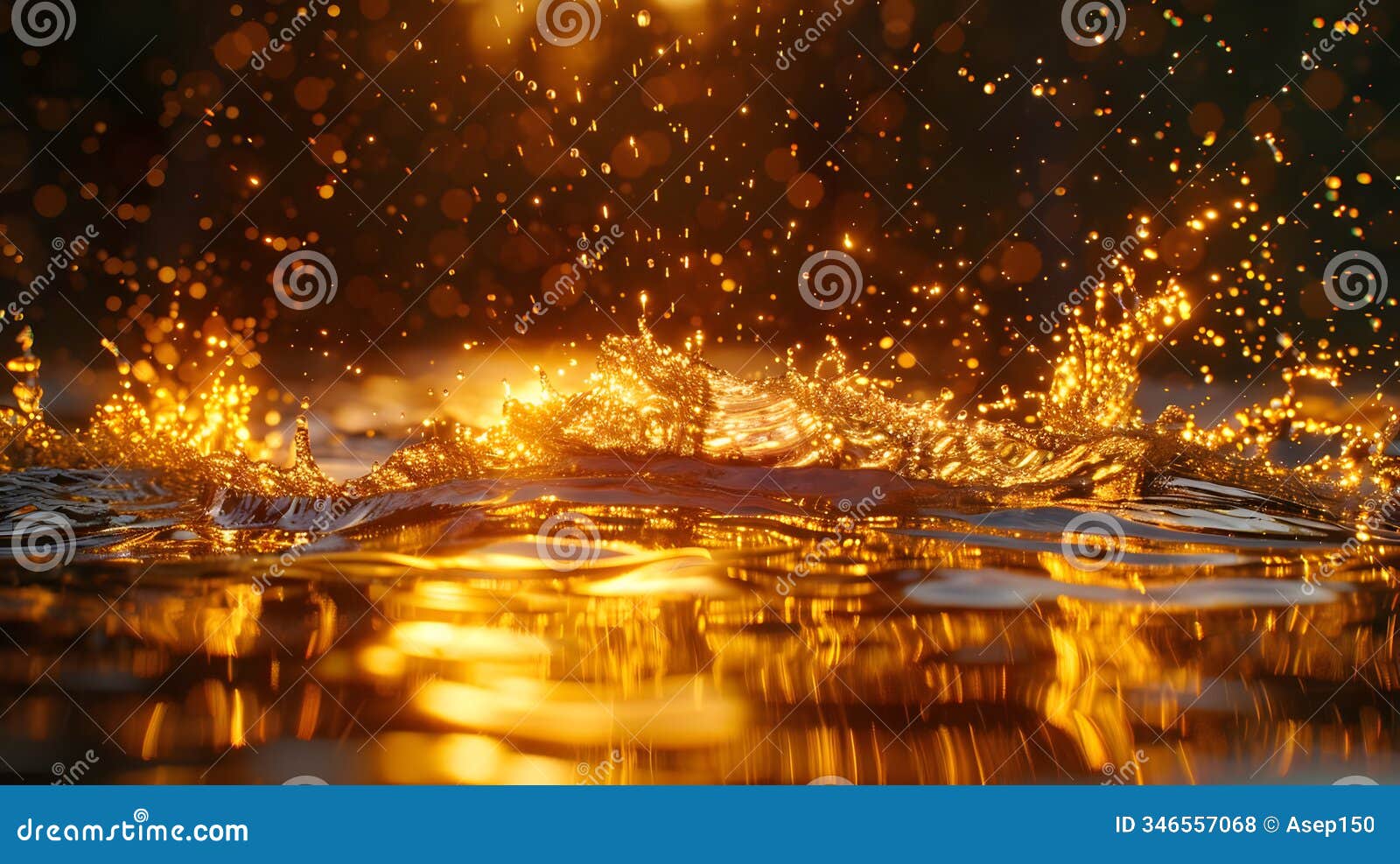 Golden Water Splash Illustration Stock Illustration - Illustration of ...