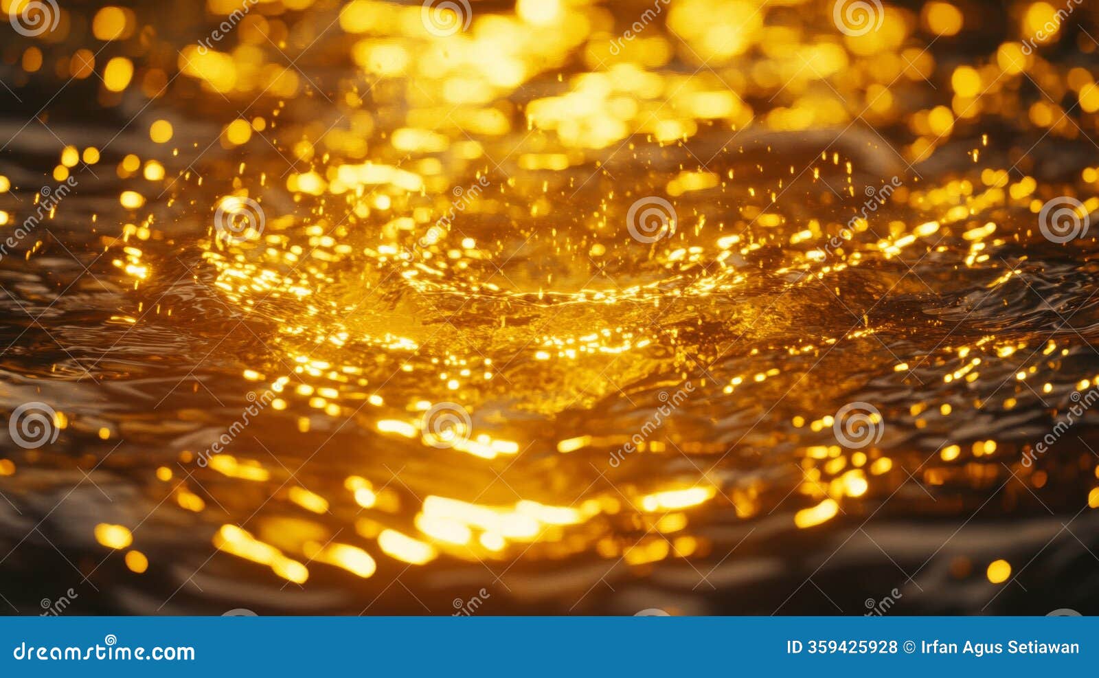 Golden Water Splash with Sparkling Glow Stock Illustration ...