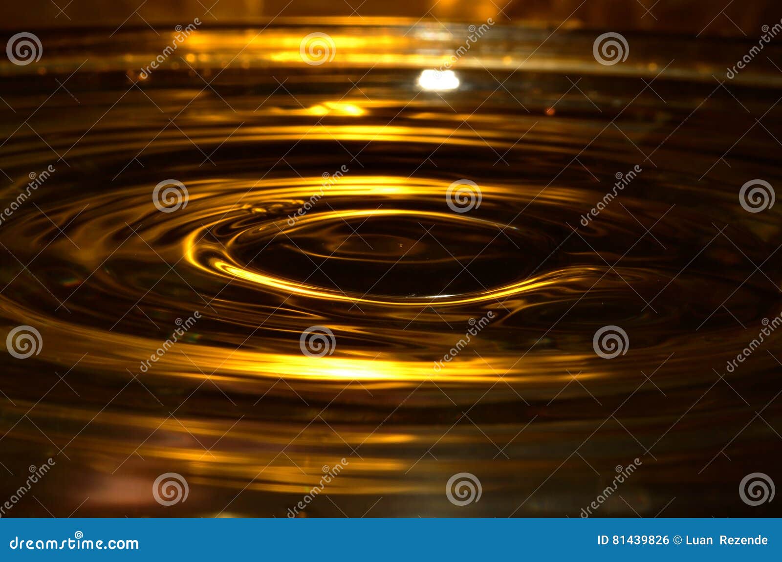 Golden Water Surface, Water Splash Stock Photo - Image of memento ...