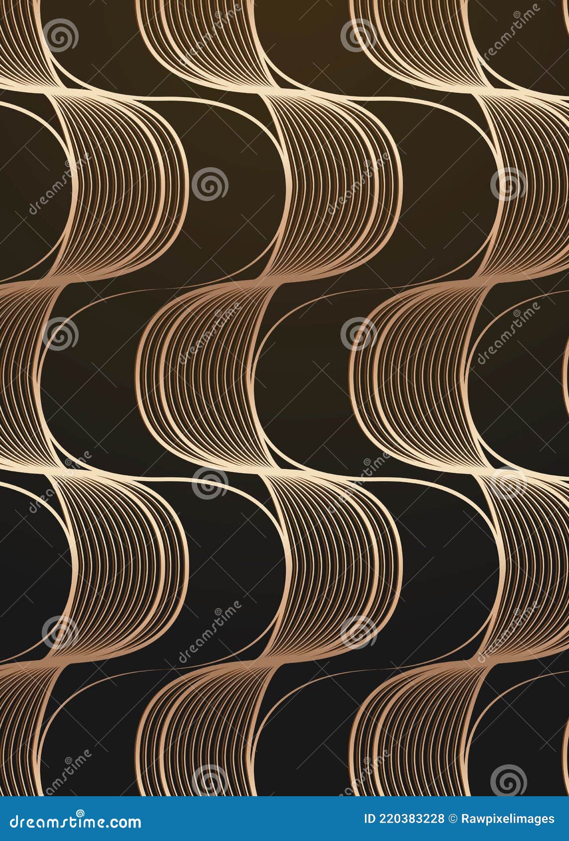 Golden Wave Abstract Patterned Background Design Resource Stock ...