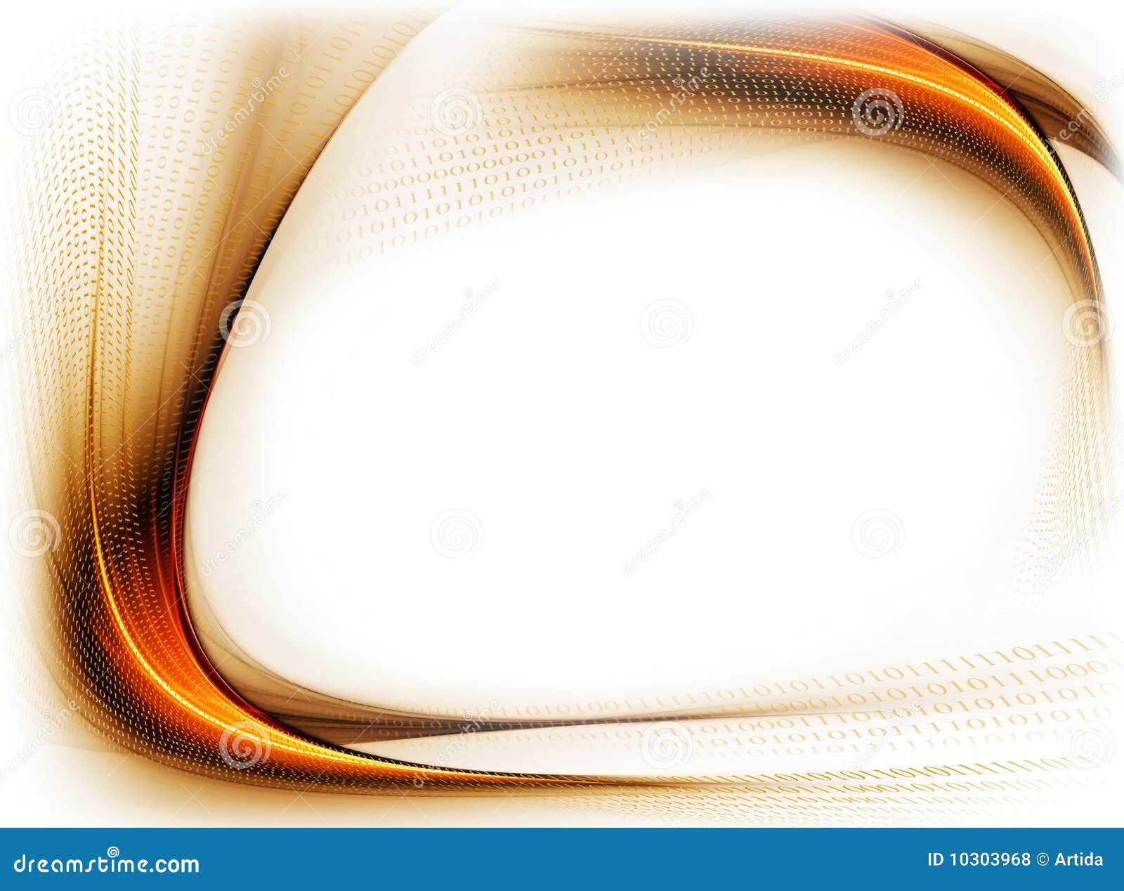 Golden Wavy Border, Internet Concept Stock Illustration - Illustration ...