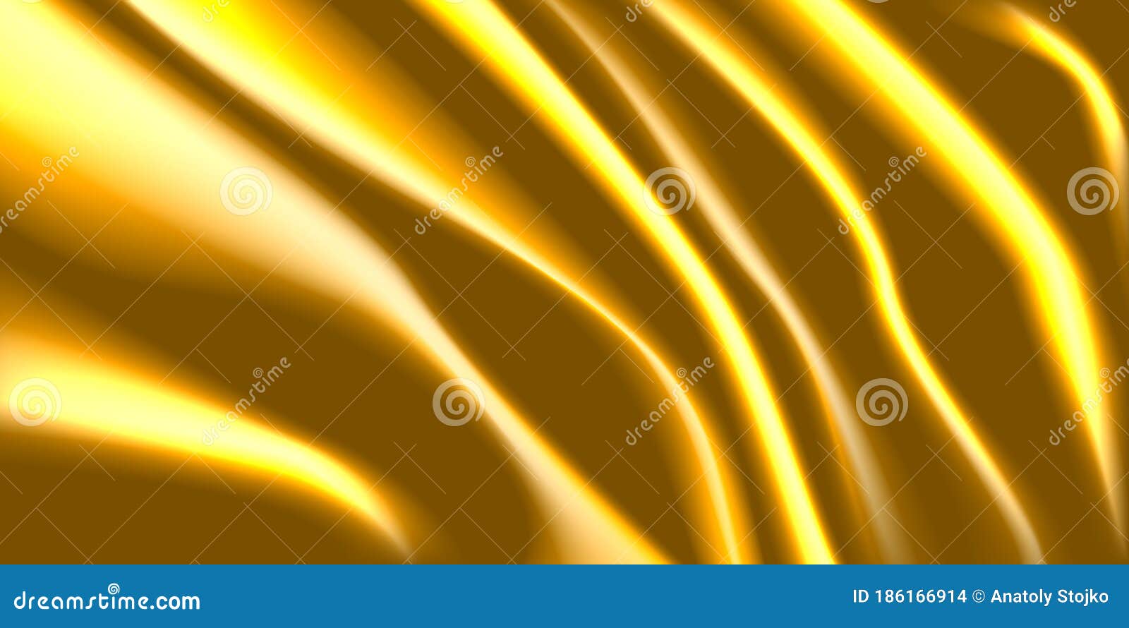 Golden Wavy Cloth. Yellow Background Stock Vector - Illustration of ...