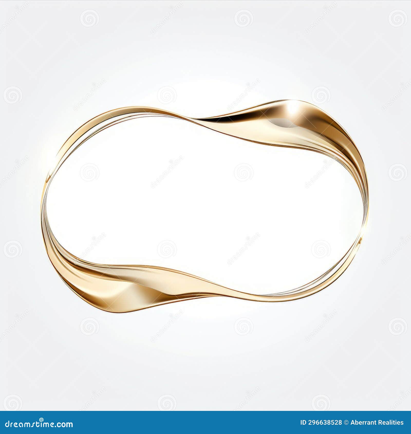 Golden Wavy Frame on a White Background Stock Illustration ...