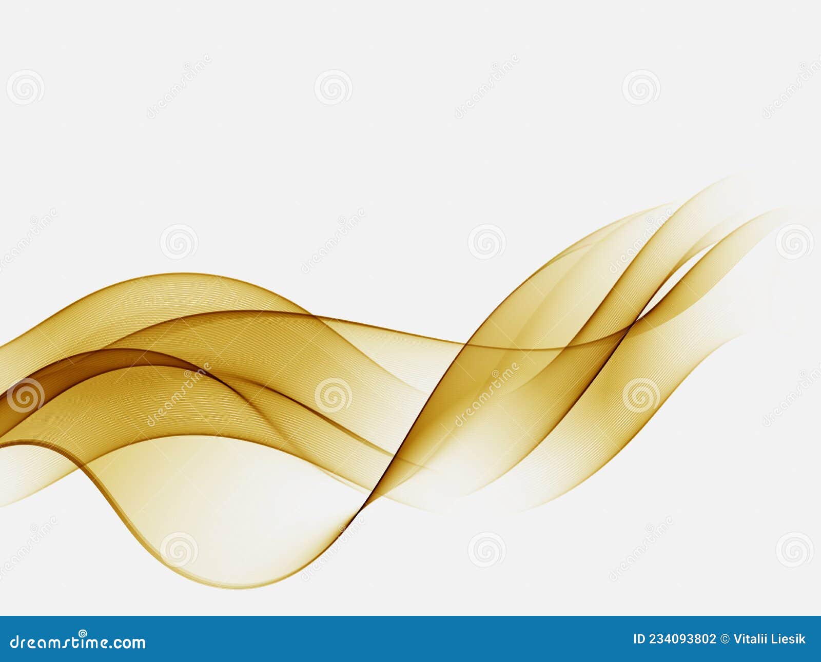 Golden Wavy Lines. Smoky Abstract Wave. Design Element. Stock Vector ...