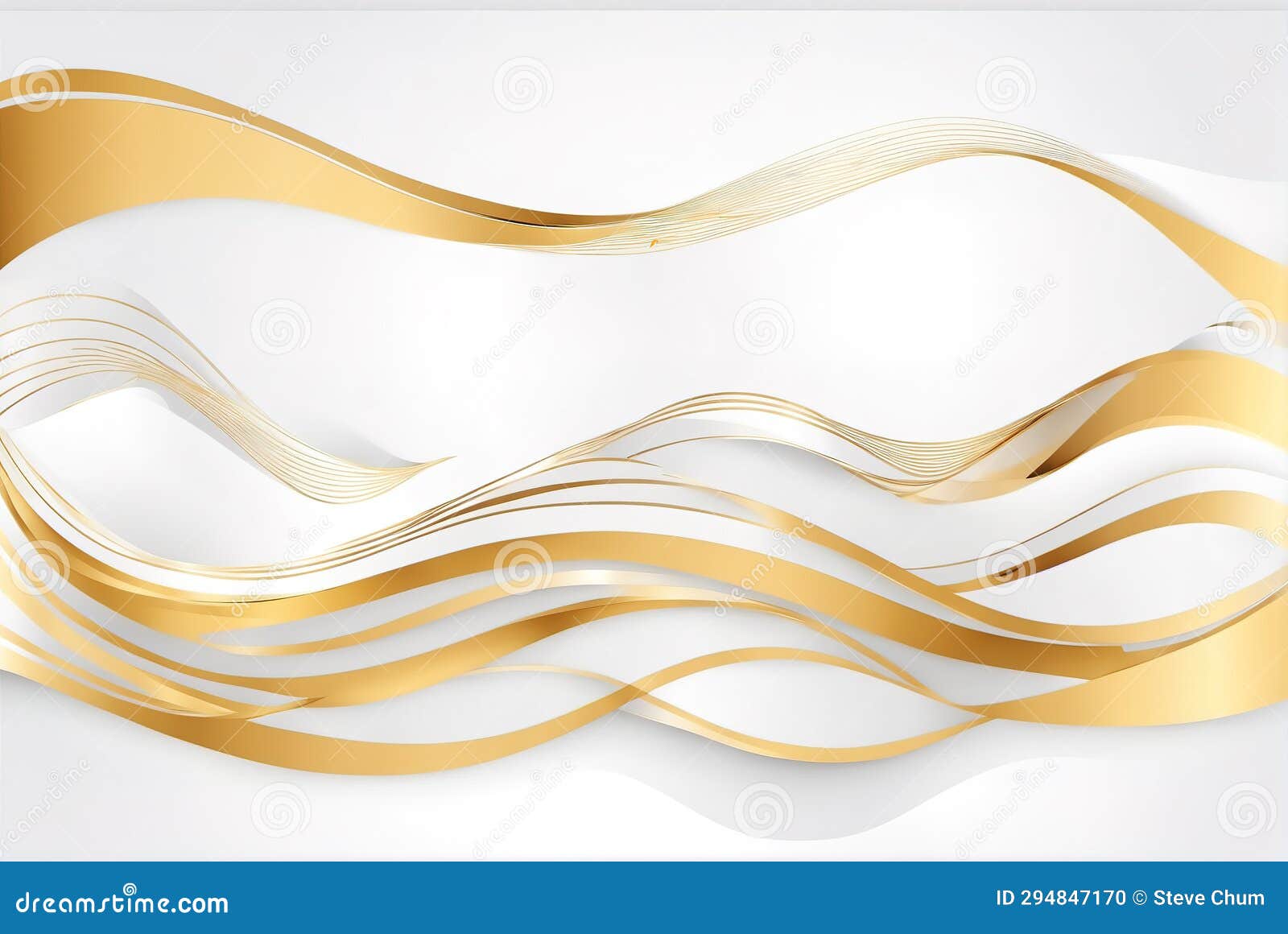 Golden Wavy Lines Wallpaper on White Background Stock Illustration ...