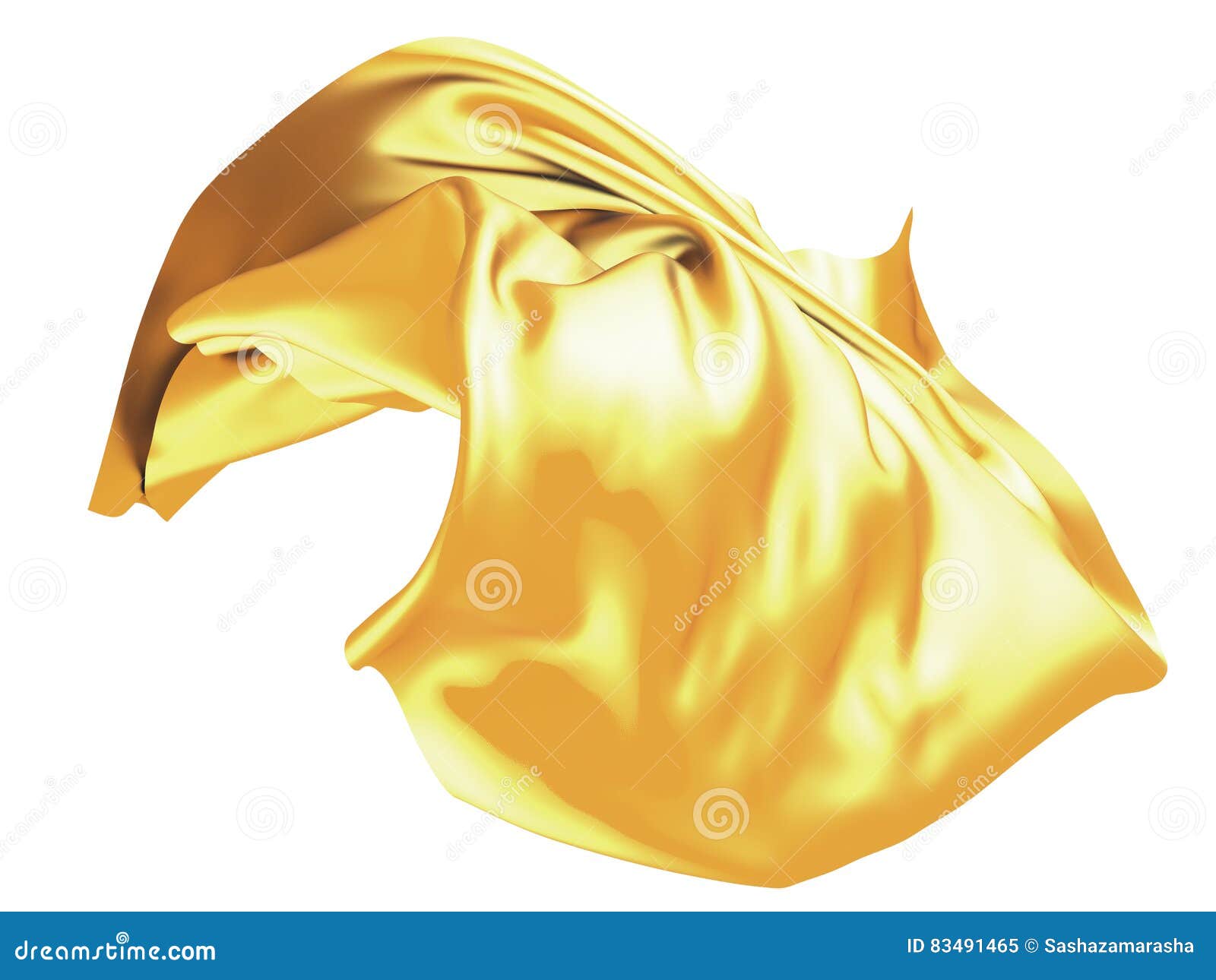 Golden Wavy Silk Satin Cloth Flying Stock Image - Image of dynamic ...