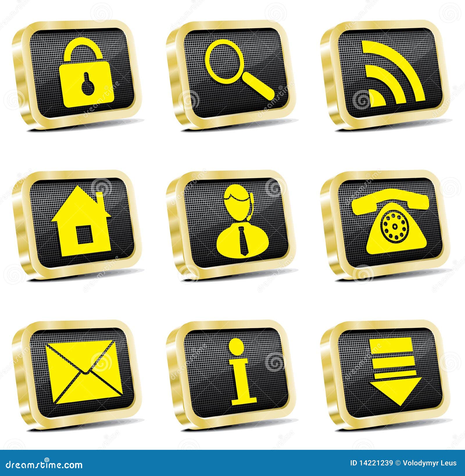 Golden Web Icon Set (gold Version) Stock Vector - Illustration of icon ...