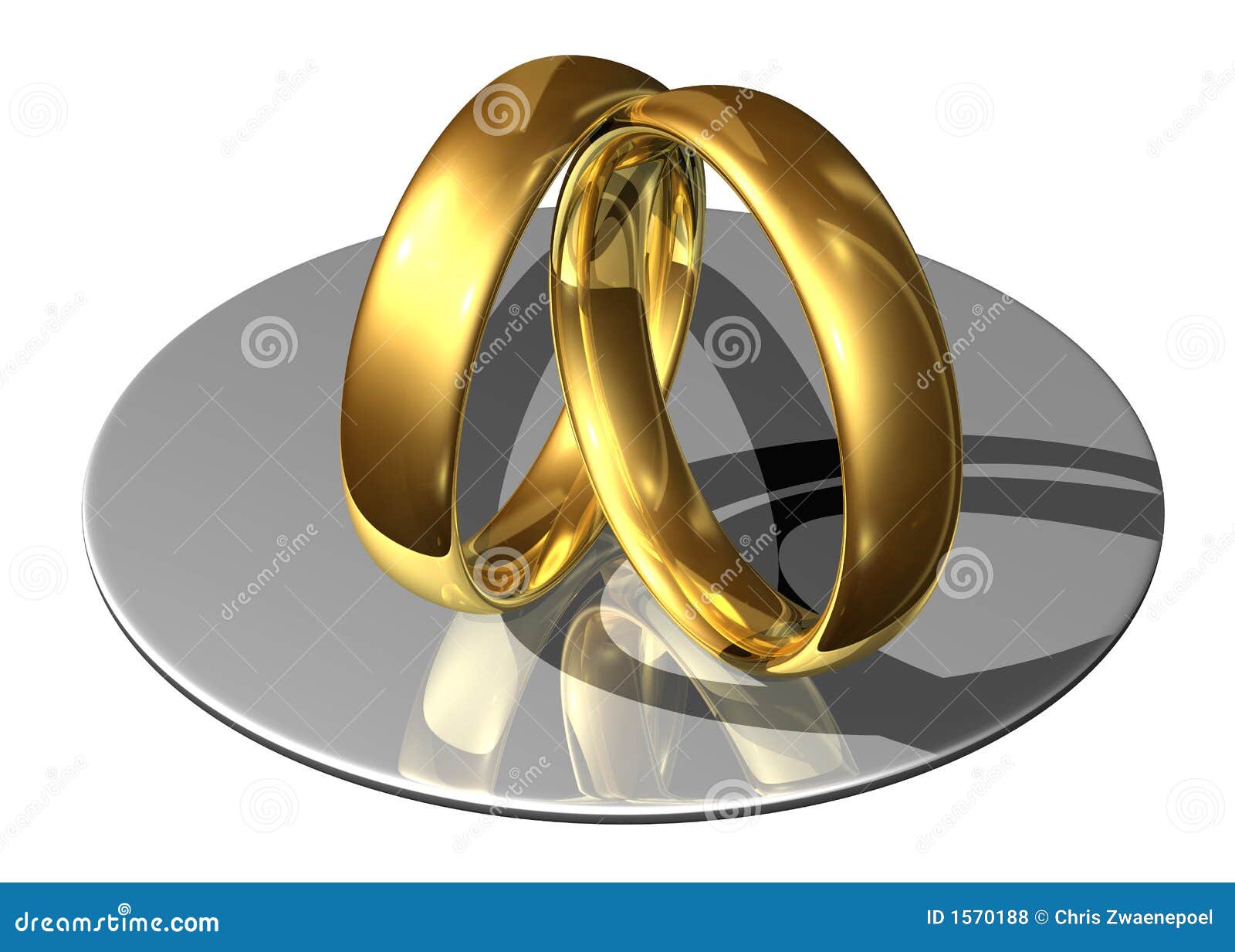 Golden Wedding Ring. Ceremonial Wedding Band. Vector Illustration. Hand ...