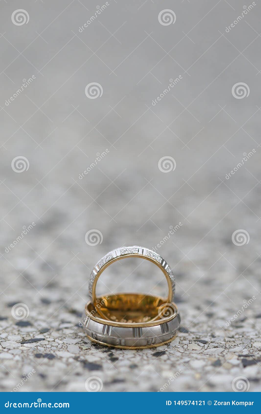 Golden Wedding Rings on a Stone Surface Stock Image - Image of marriage ...