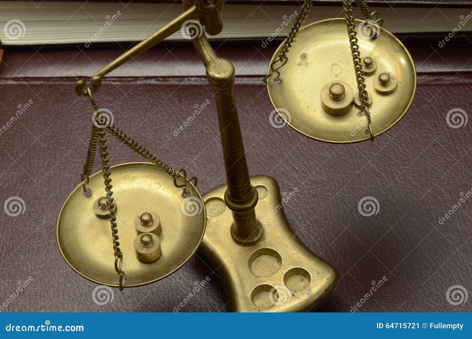 Golden weighing scale stock image. Image of equality - 64715721