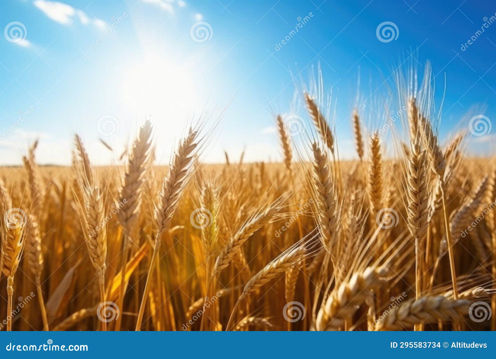 Golden Wheat Field in the Sunshine Stock Illustration - Illustration of ...