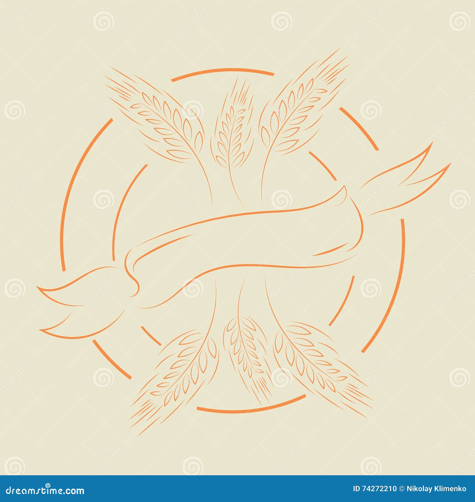 Golden Wheat Label Hand Drawn Eps 10 Stock Illustration - Illustration ...