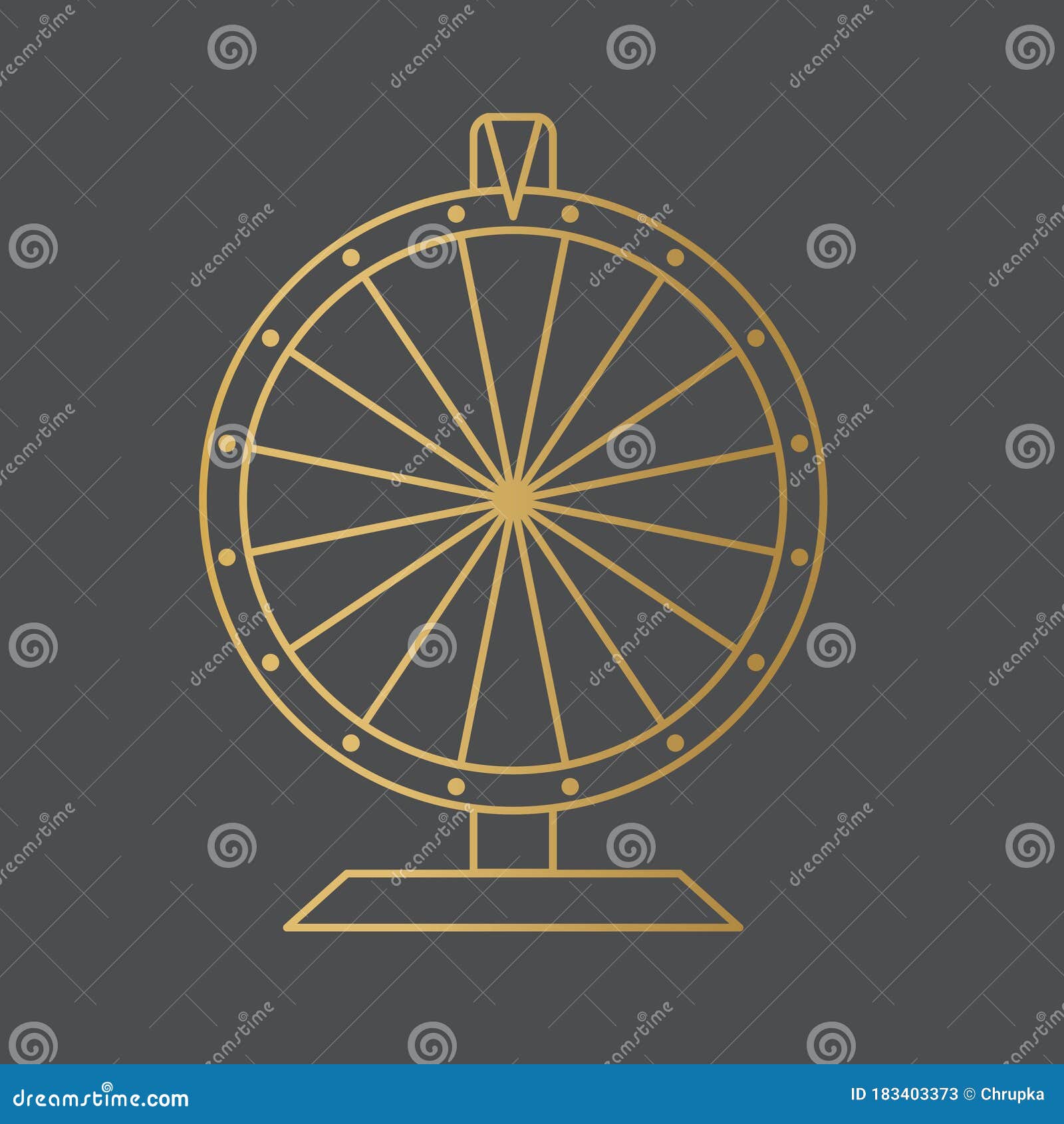 Golden Wheel of Fortune Icon Stock Vector - Illustration of luxury ...