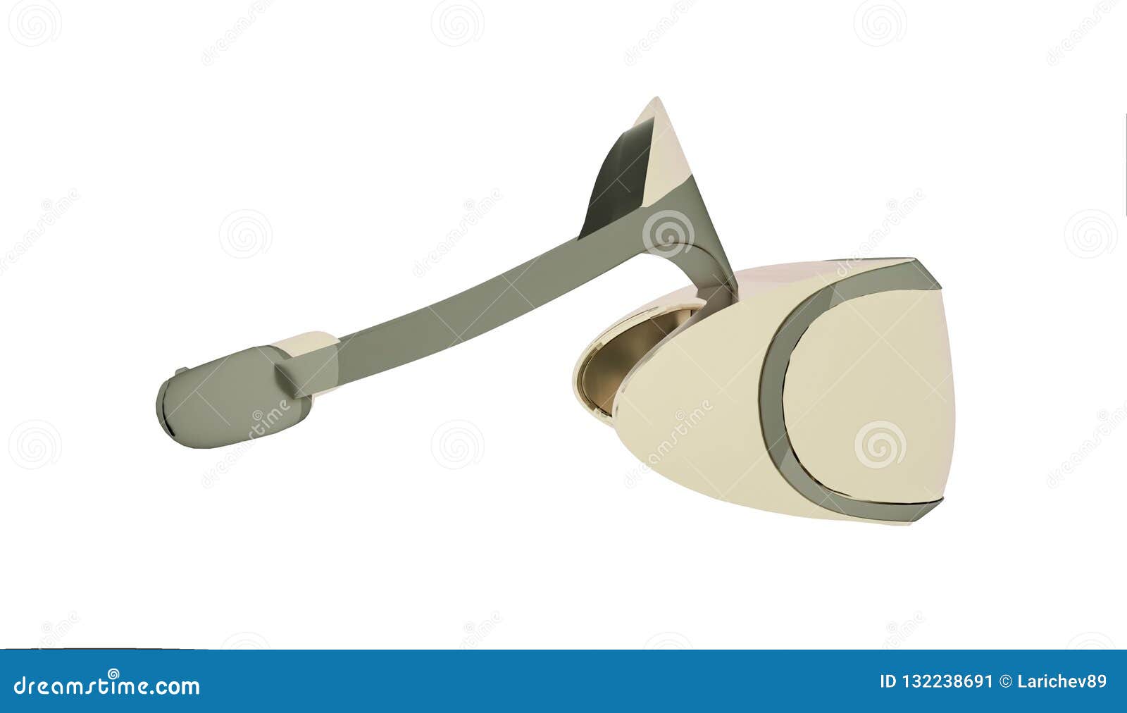 Golden White VR Goggles, Virtual Reality Headset, 3d Rendering Stock ...