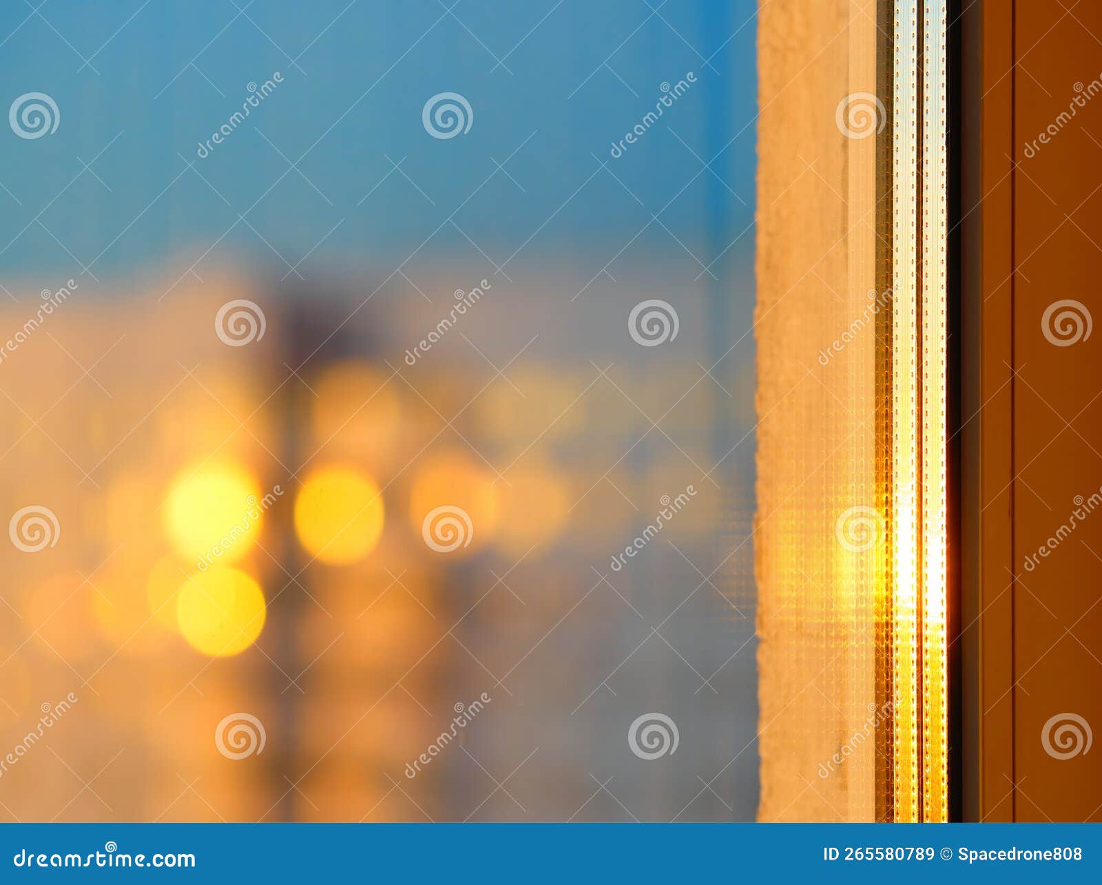 Golden Window at Sunset Time Background Stock Image - Image of interior ...