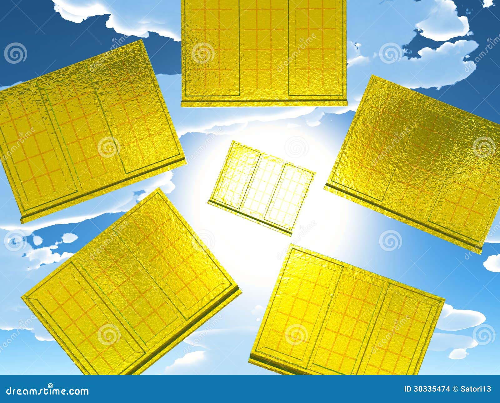 Golden Windows of Opportunity Stock Illustration - Illustration of ...