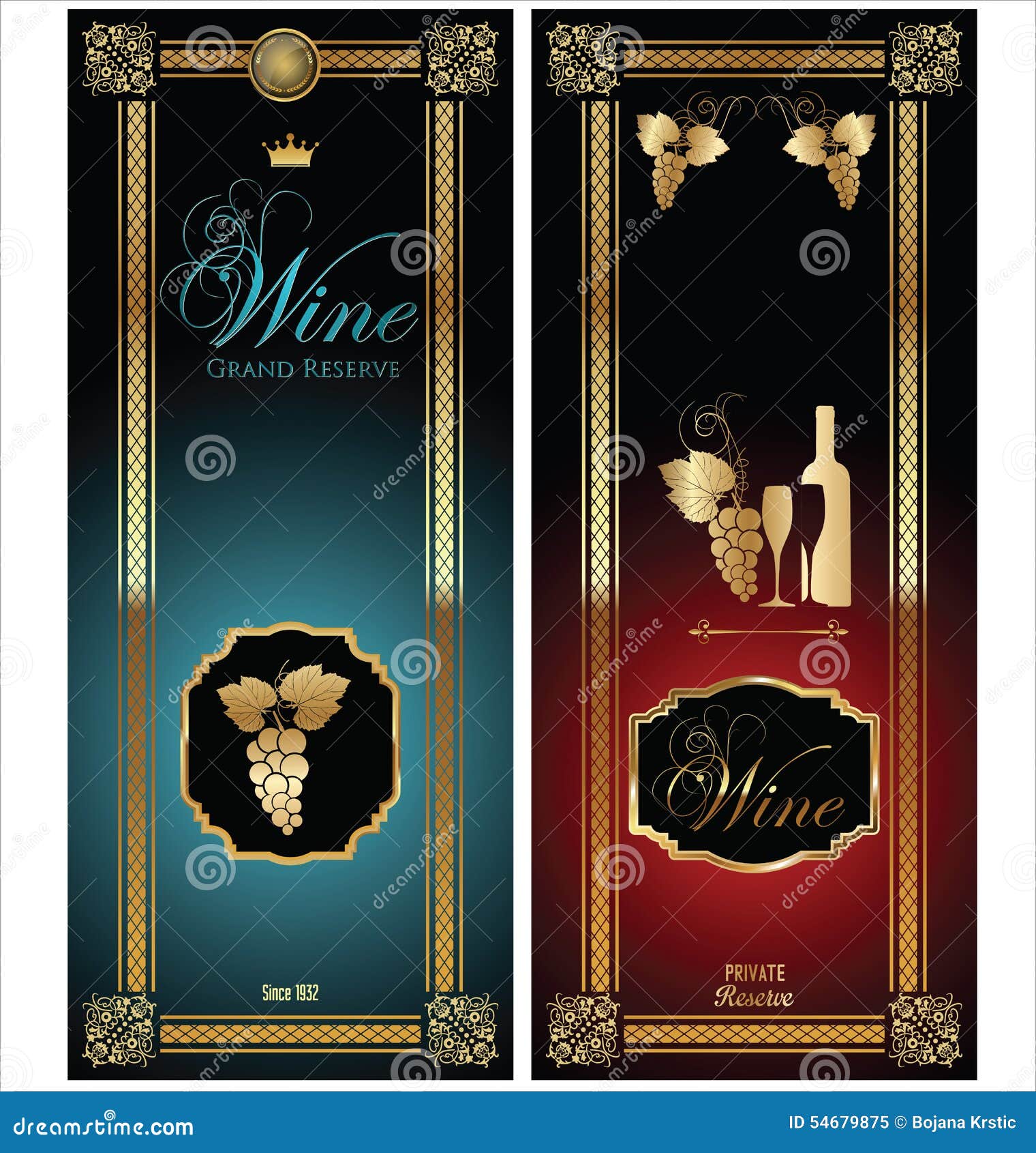 Golden wine label stock illustration. Illustration of golden - 54679875