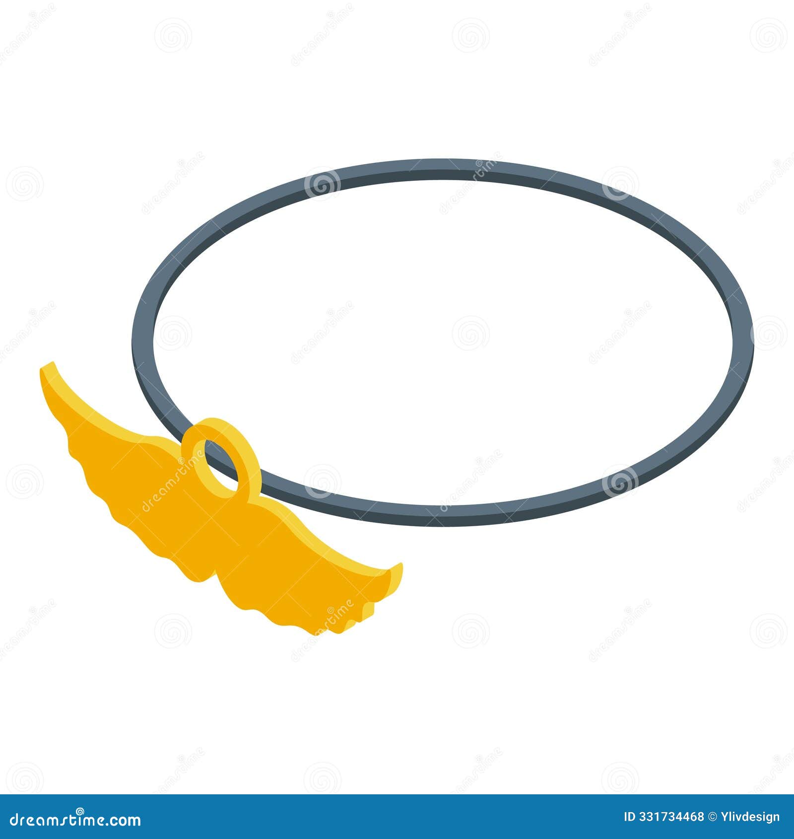 Golden Wings Pendant is Hanging on a String Stock Vector - Illustration ...