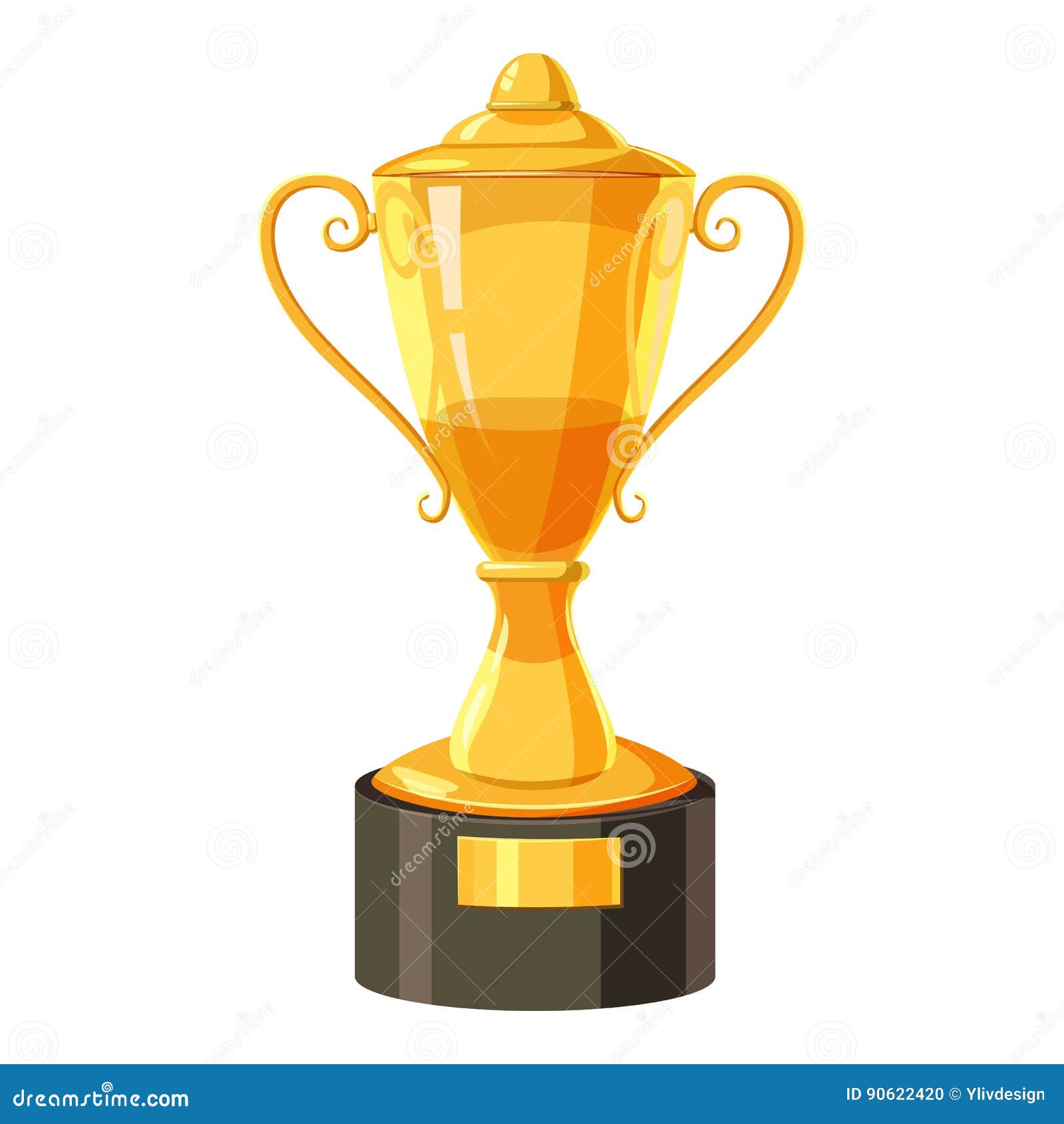 Golden Winner Cup Icon, Cartoon Style Stock Vector - Illustration of ...