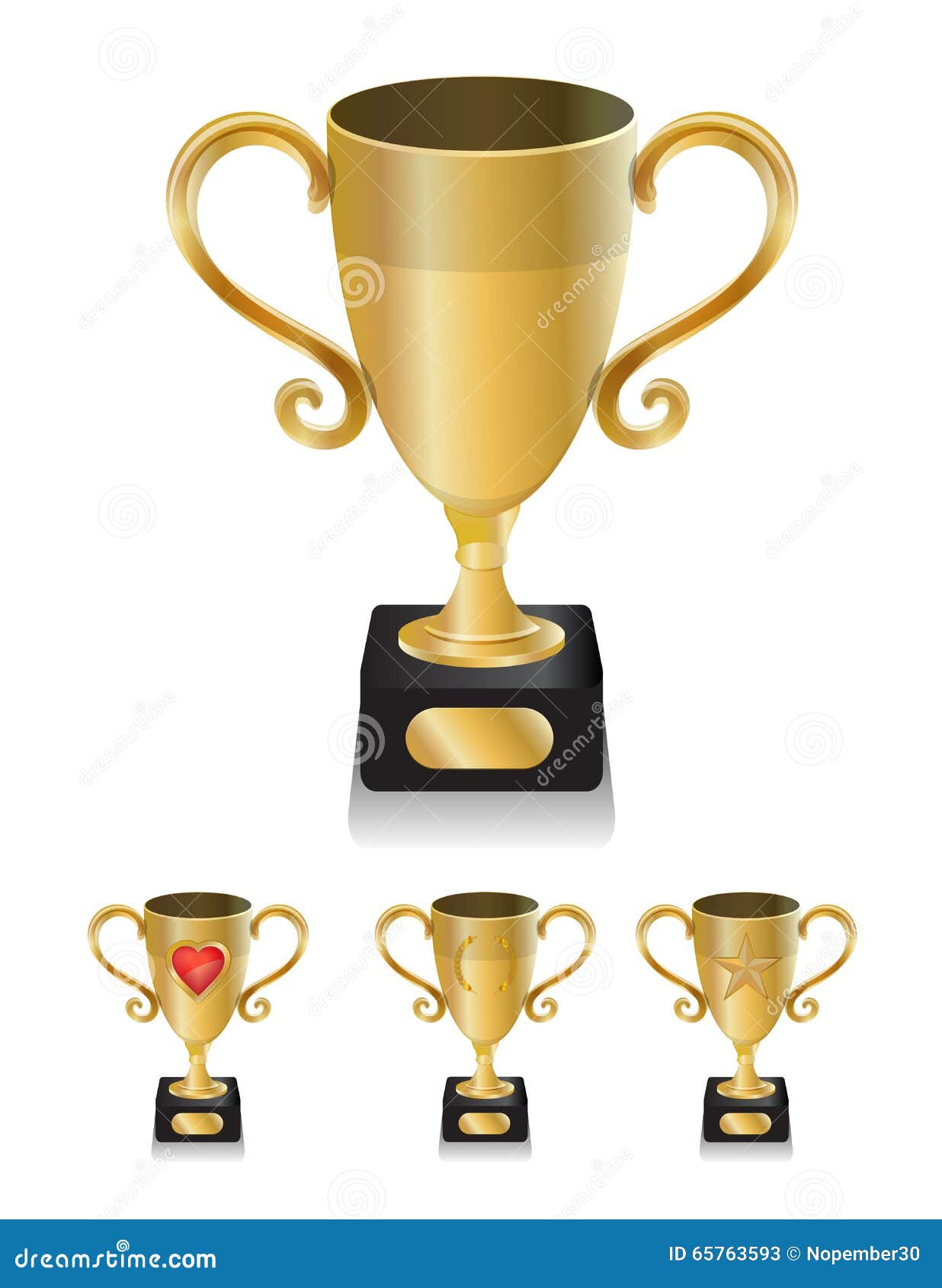 Golden winner trophy stock vector. Illustration of competition - 65763593