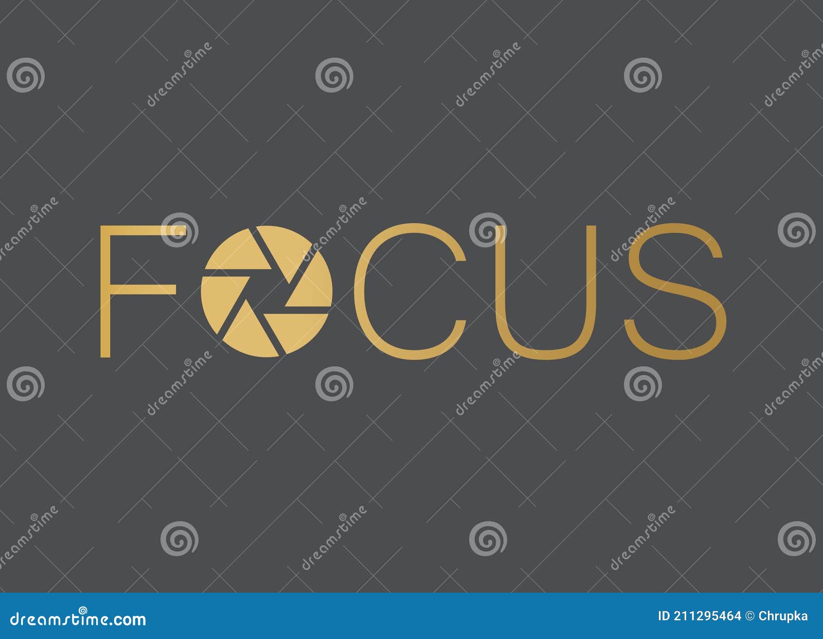 Golden Word Focus with Camera Shutter Stock Vector - Illustration of ...