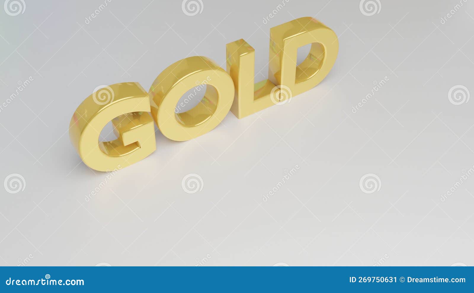 Golden Word Gold on a White Background. 3d Render Illustration Stock ...