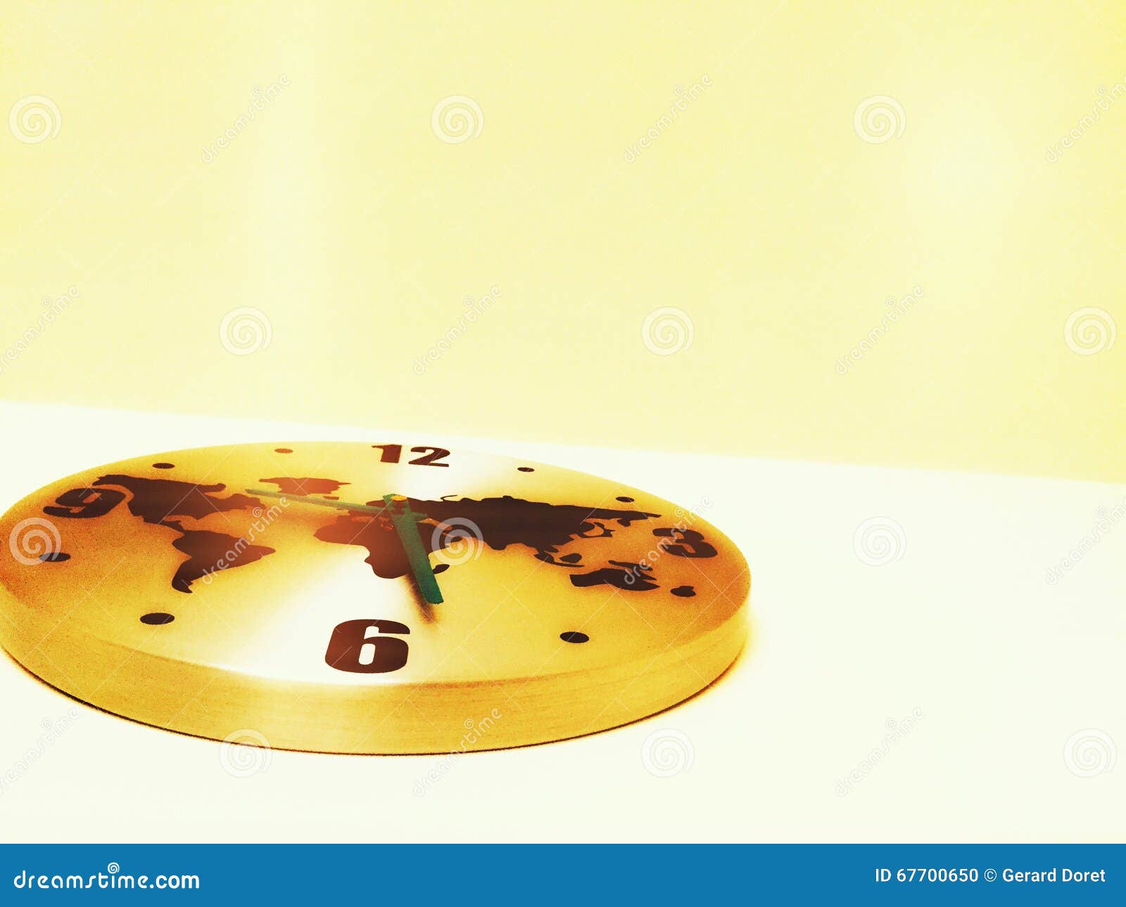 Golden world clock stock photo. Image of hour, midnight - 67700650