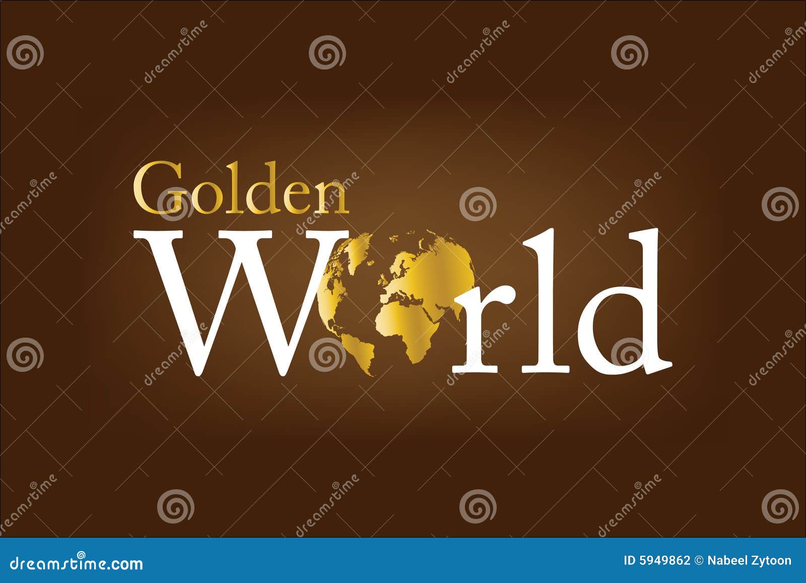 Golden world Logo stock vector. Illustration of brown - 5949862