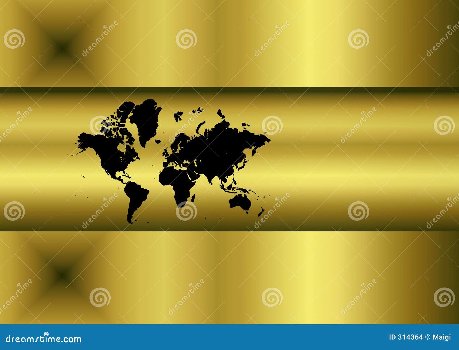 Golden world map stock illustration. Illustration of planet - 314364