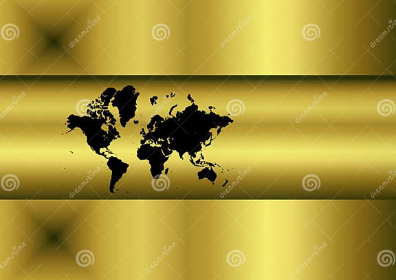 Golden world map stock illustration. Illustration of planet - 314364
