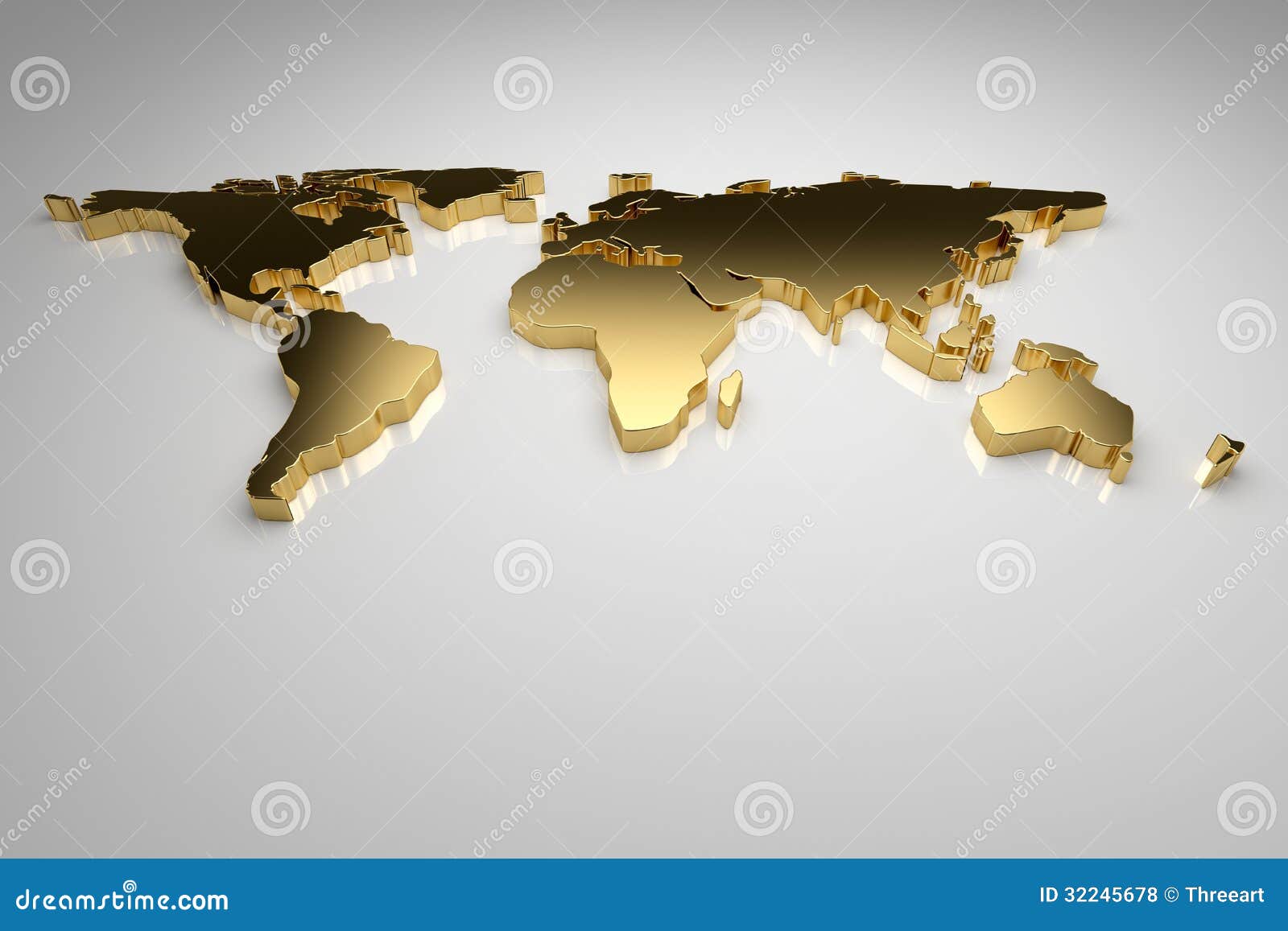3D Golden World Map Stock Photography | CartoonDealer.com #11160758