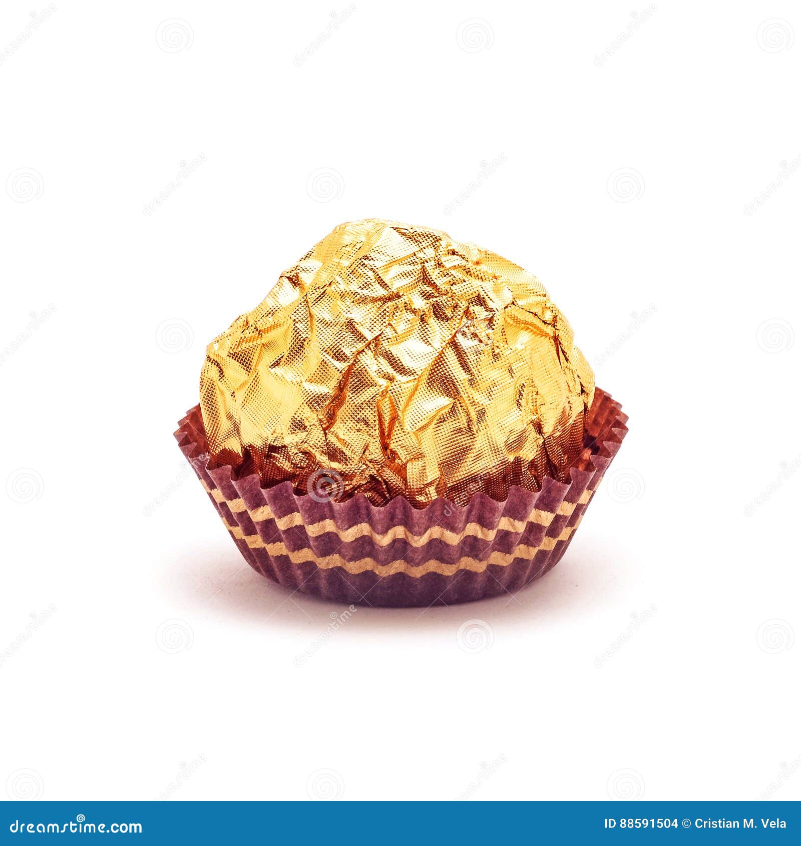 Golden Wrapped Chocolate Candy Stock Photo - Image of bonbon, treat ...