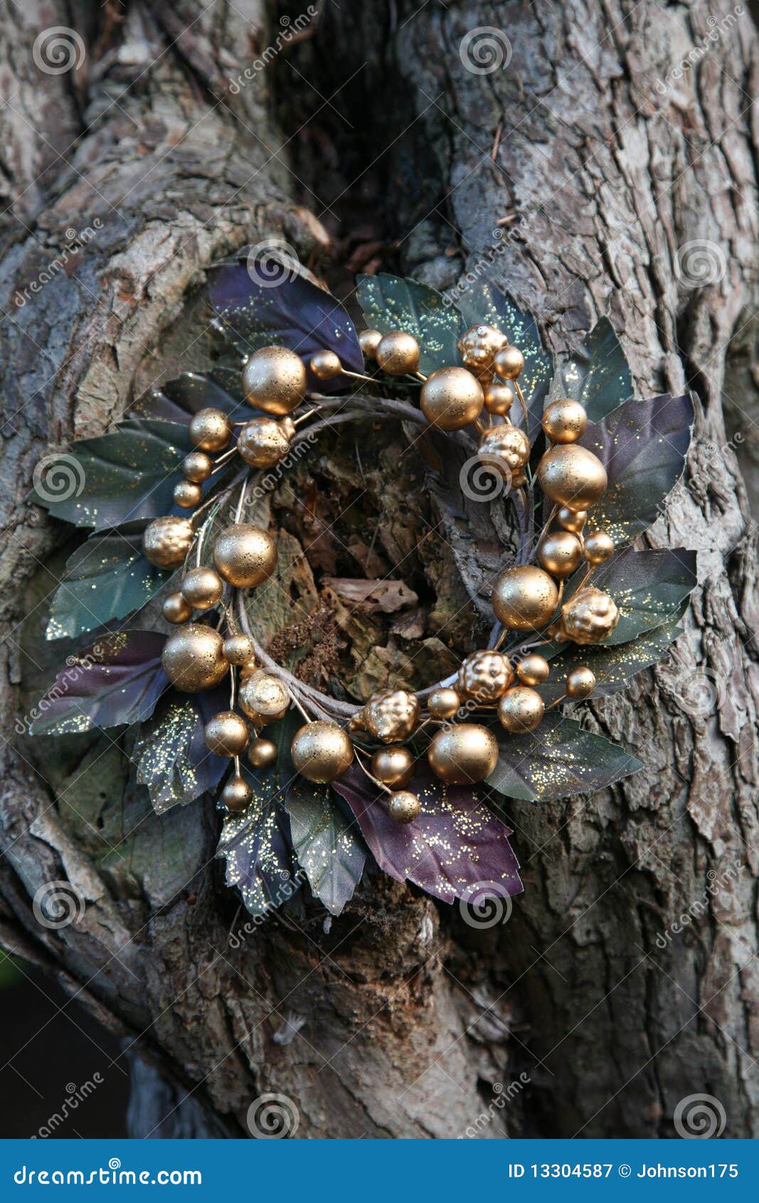 Golden Wreath stock image. Image of ornament, glitter - 13304587