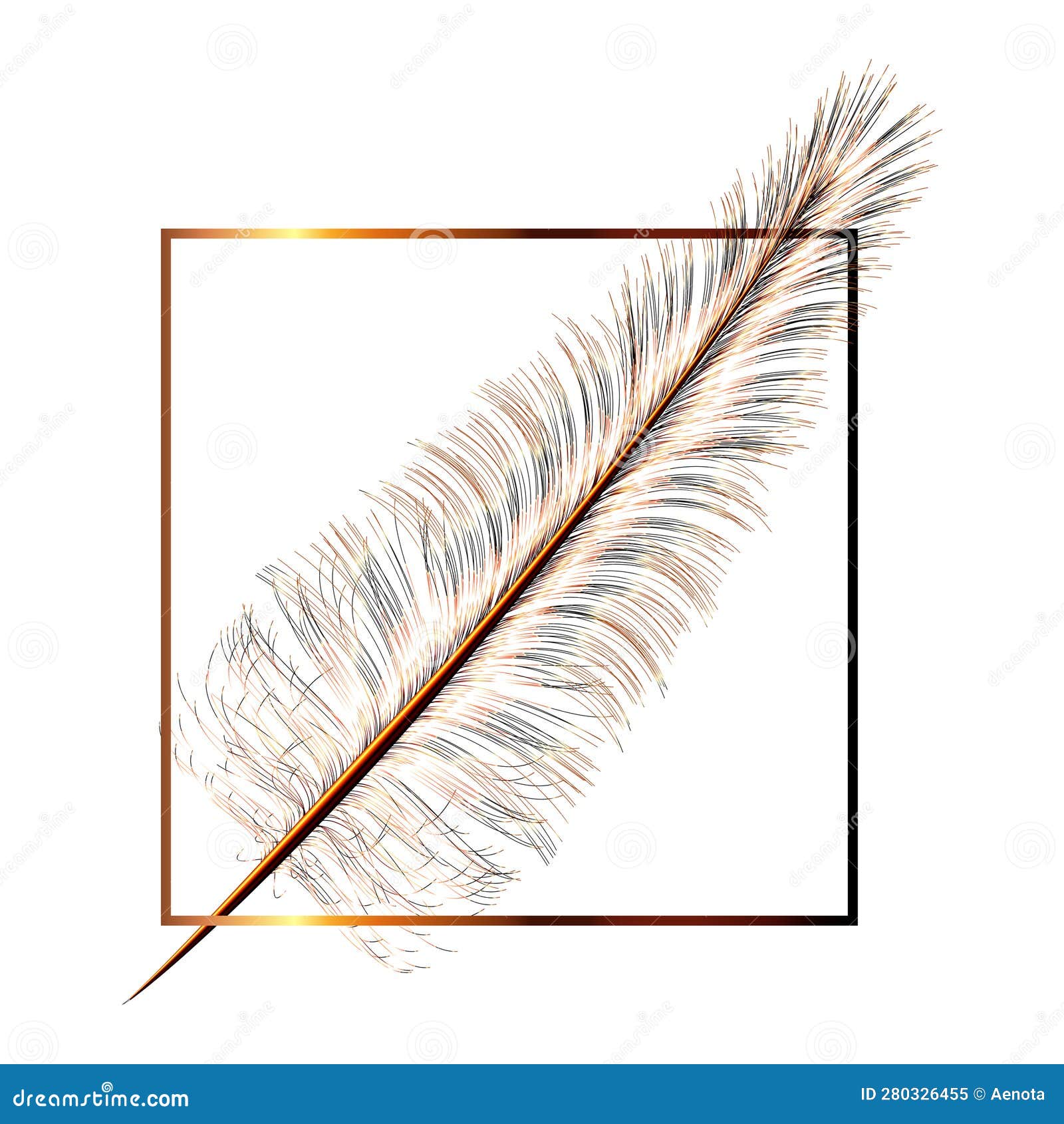 Golden Writing Pen - Vector Illustration Stock Vector - Illustration of ...