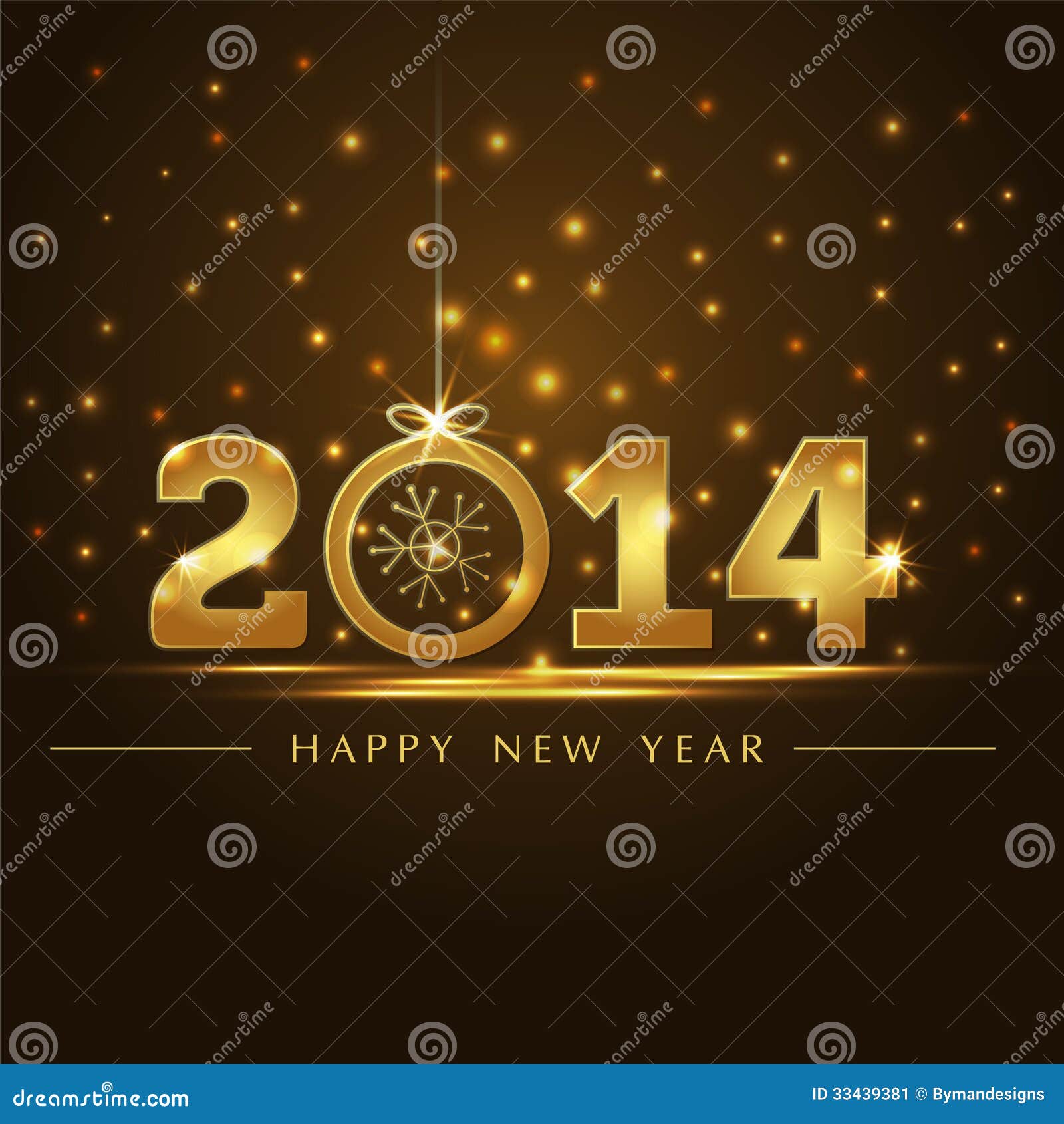 Golden 2014 Year Card Presentation Stock Vector - Illustration of party ...