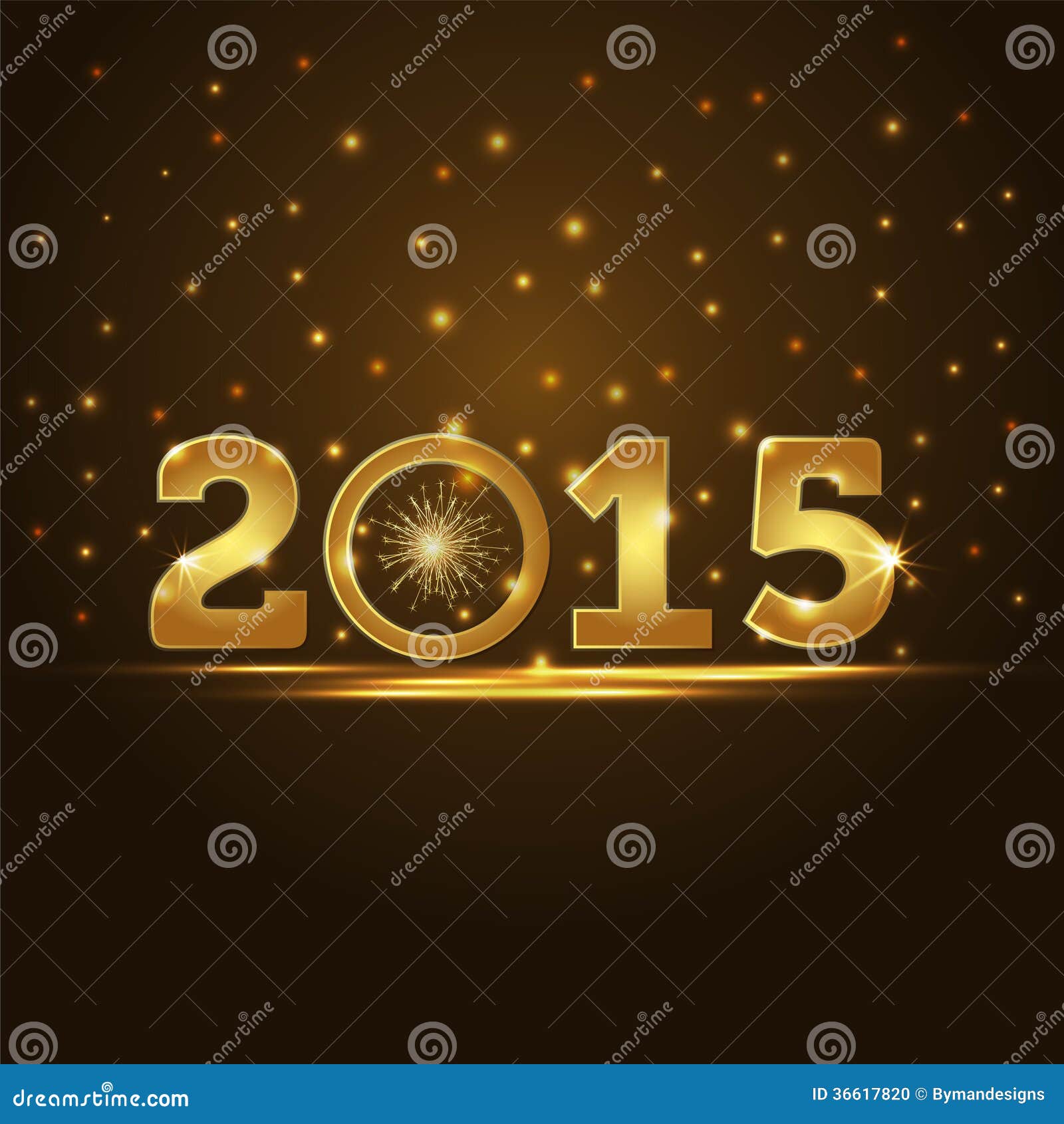 Golden 2015 Year Card Presentation Stock Vector - Illustration of ...