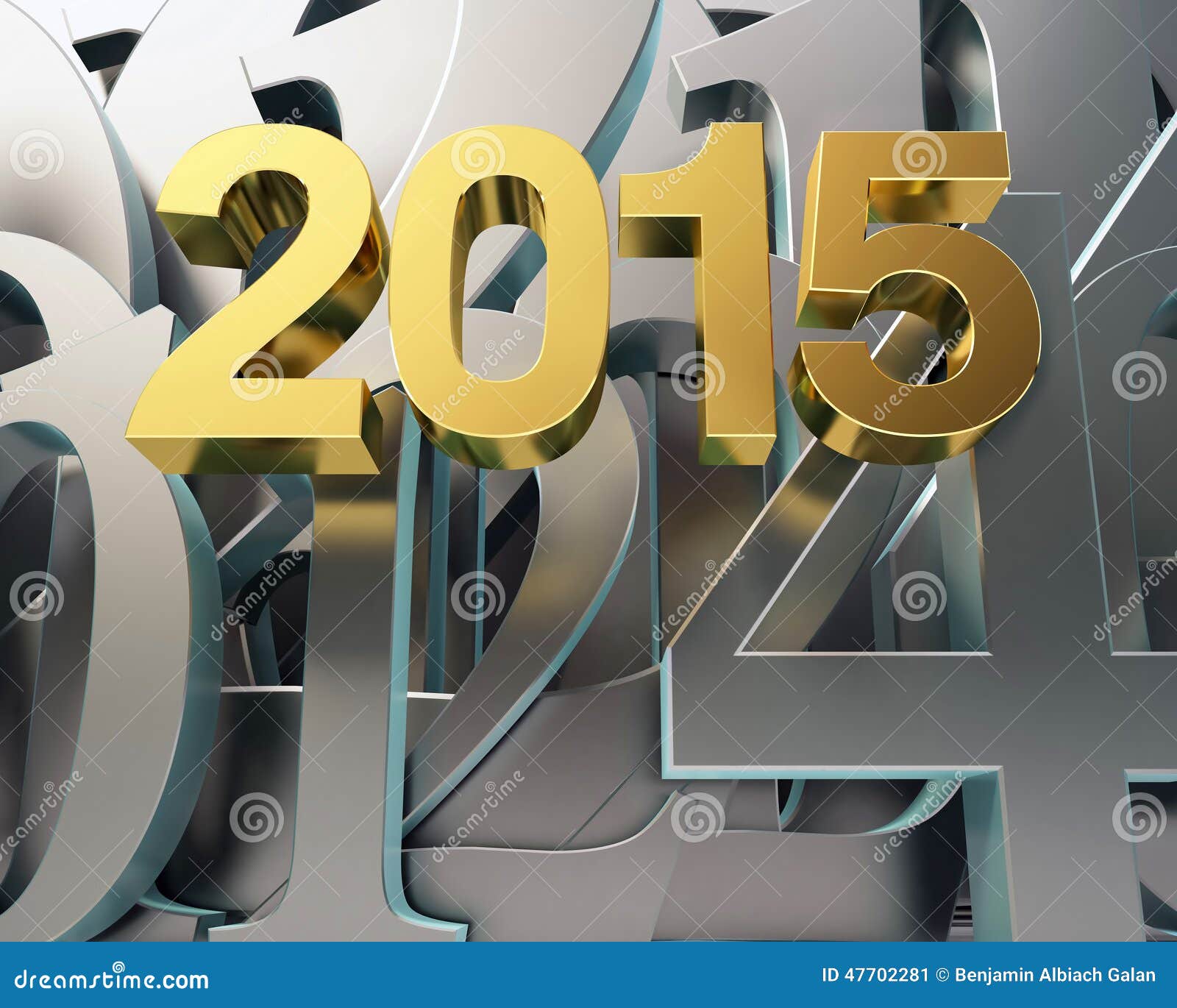 Golden year 2015 stock illustration. Illustration of rendering - 47702281